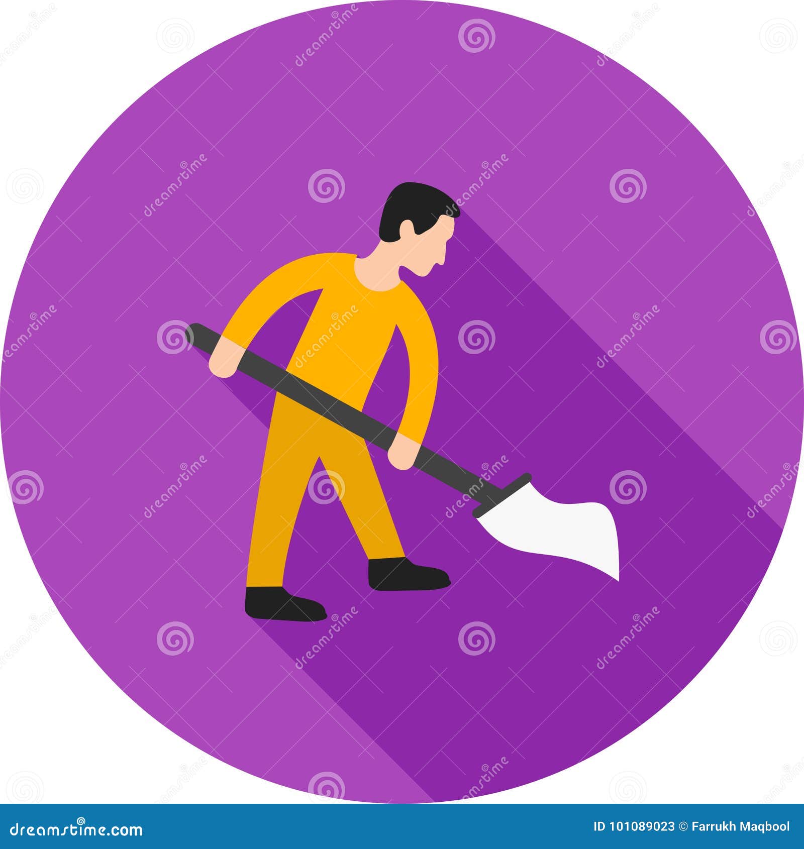 Man Sweeping Floor stock vector. Illustration of floor - 101089023