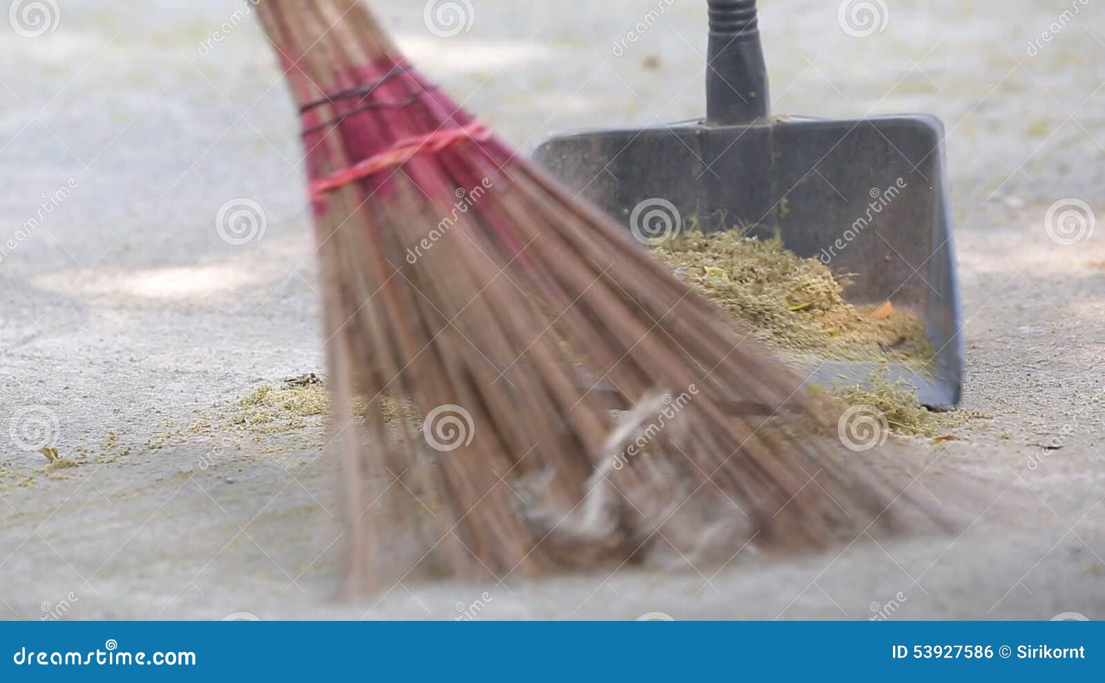 Man Sweeping Ground with a Broom Stock Footage - Video of high ...