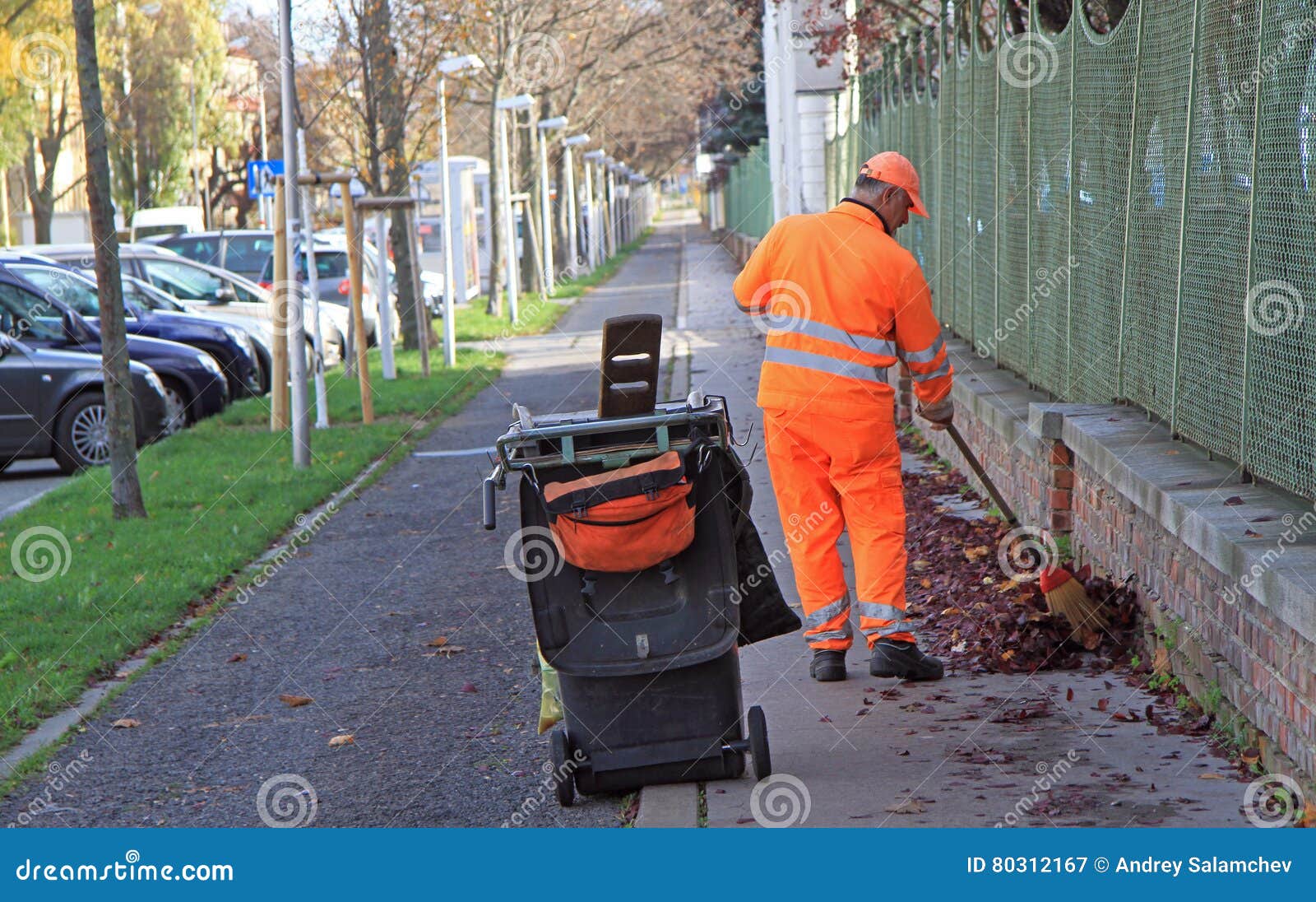 Man is Sweeping Outdoor in Vienna, Austria Editorial Photography ...