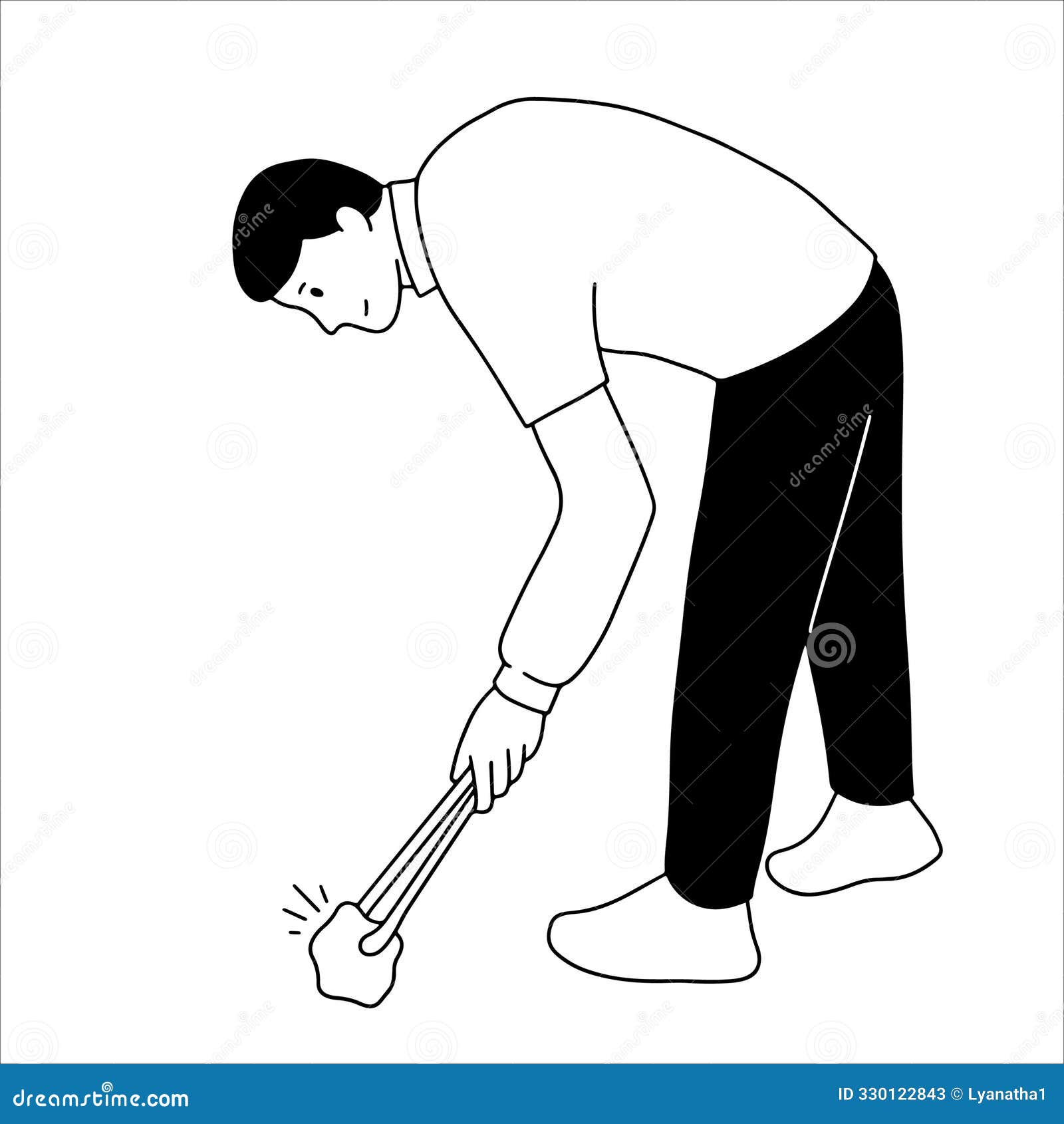 Men are Sweeping, Vector Handrawing Illustration Stock Vector ...
