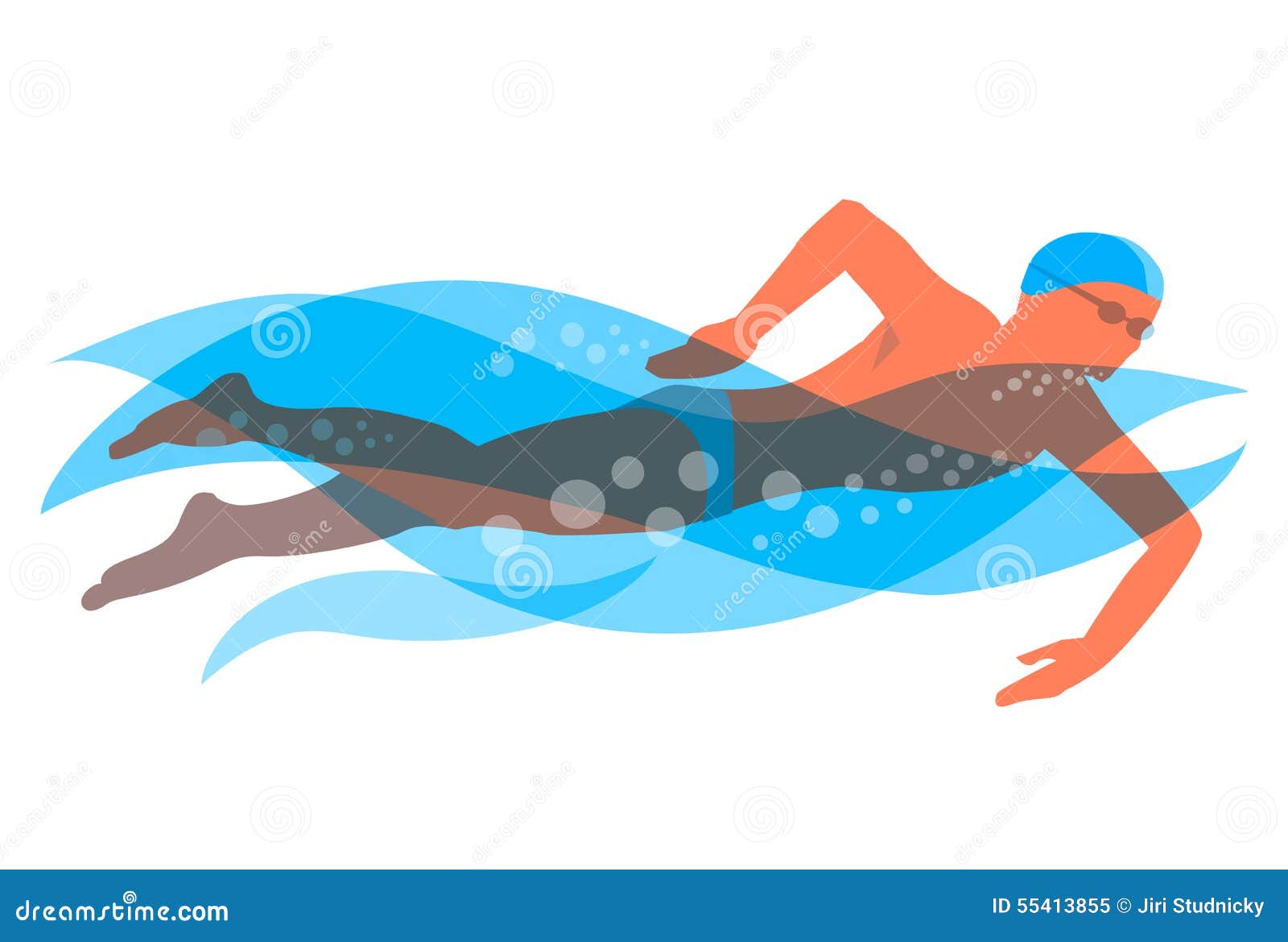 Man Swimmer stock illustration. Illustration of wave - 55413855
