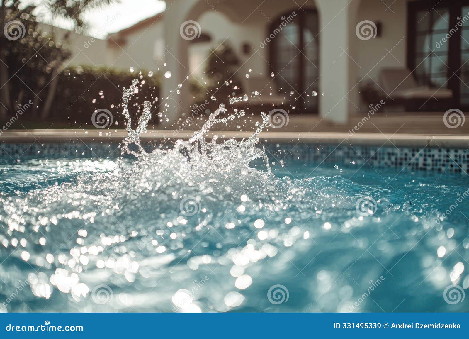A Man Swimming Anonymously Causes a Splash in the Pool Stock ...