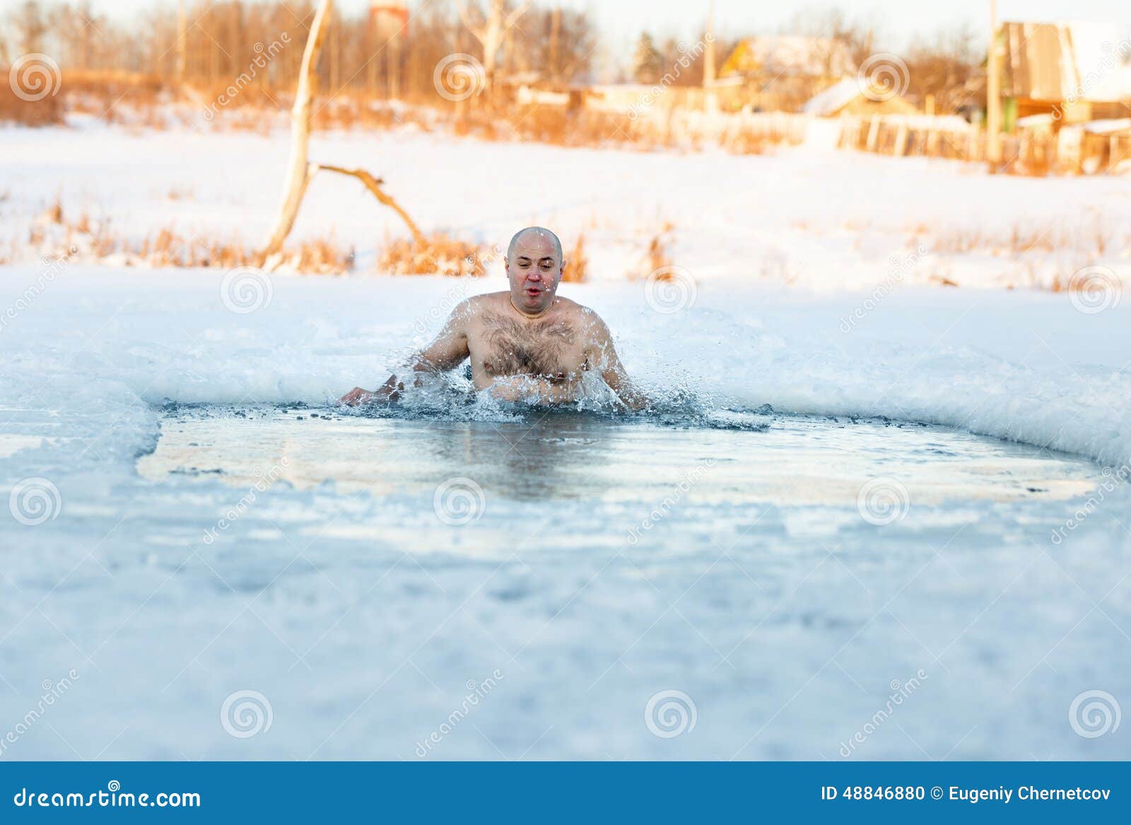 Swimming In The Cold Volga River. Stock Photography | CartoonDealer.com ...