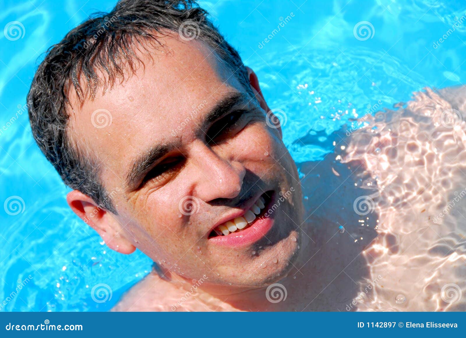 Man swimming pool stock image. Image of laughing, recreation - 1142897
