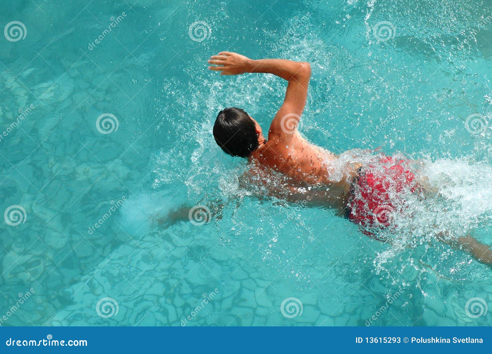 Man swimming in pool stock image. Image of human, male - 13615293