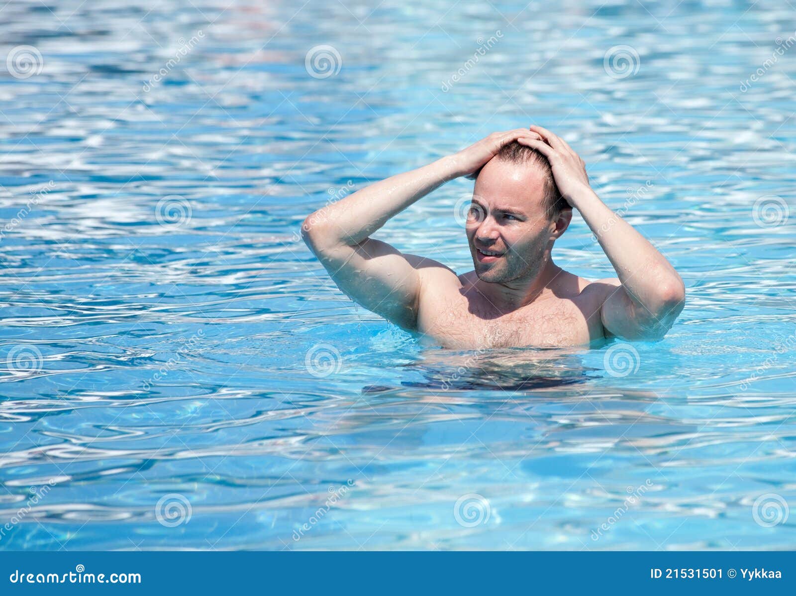 Man swimming in pool stock image. Image of young, outdoor - 21531501
