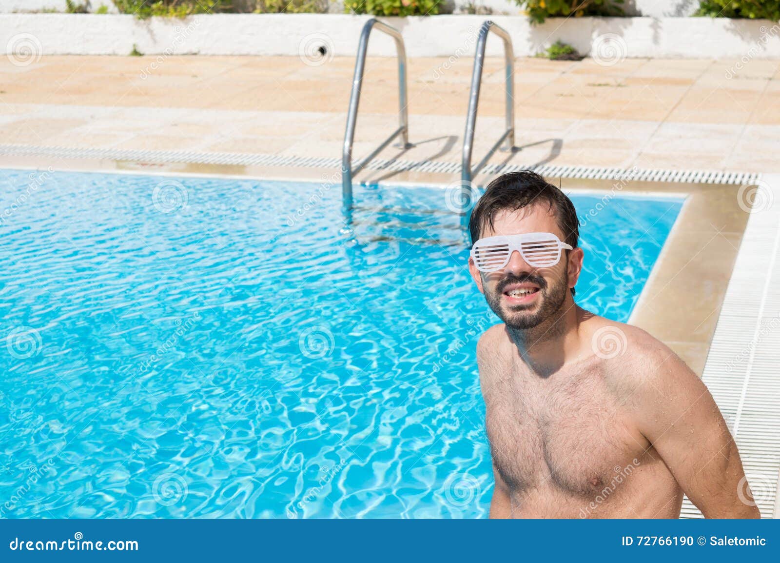 Man at swimming pool stock photo. Image of active, outdoor - 72766190