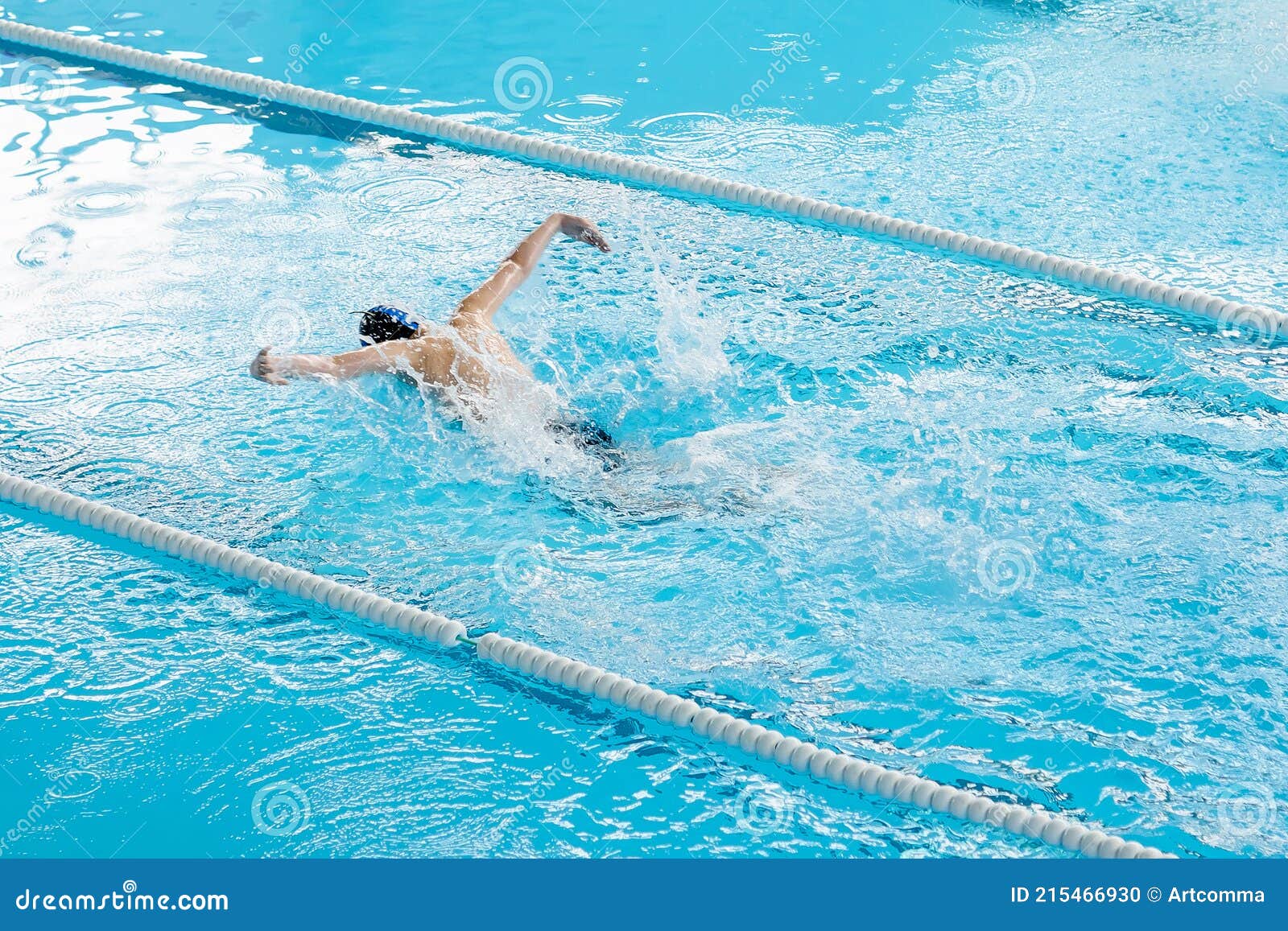 Man Swimming in Pool, Blue Water Stock Photo - Image of water, swimmer ...