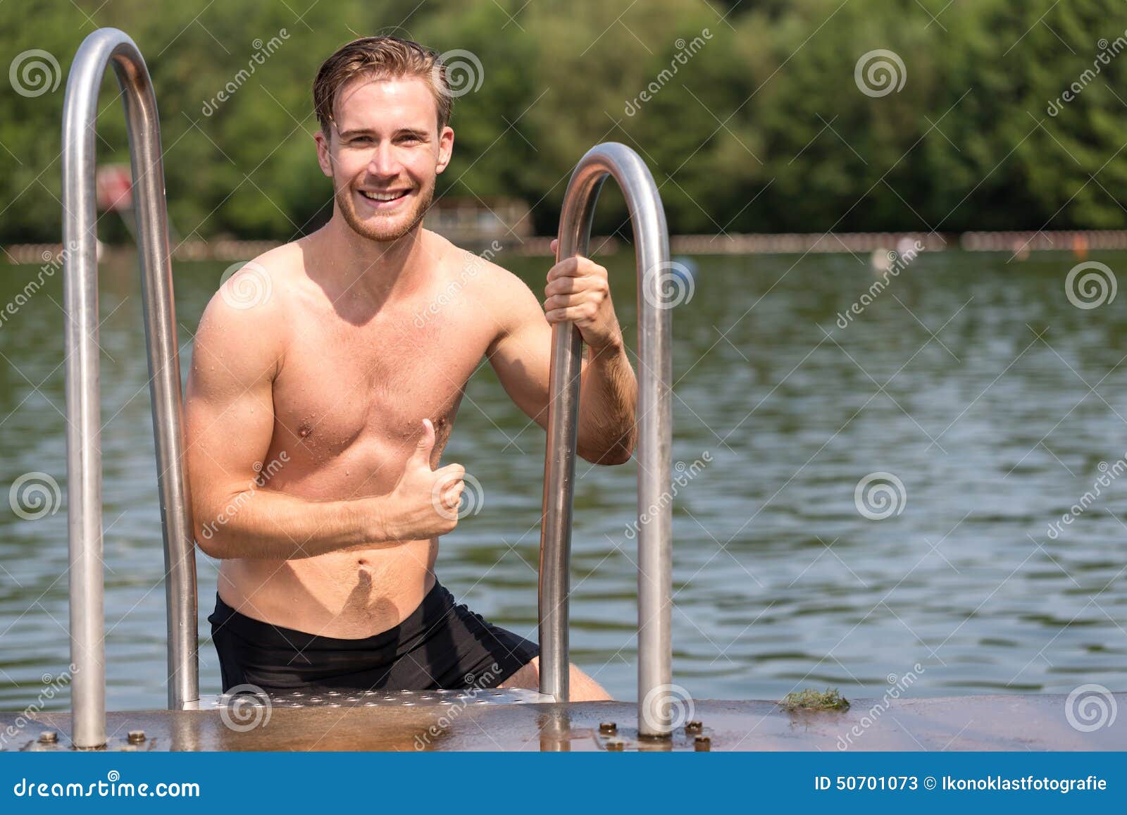 Man at Swimming Pool Enjoying the Water Stock Image - Image of outdoor ...