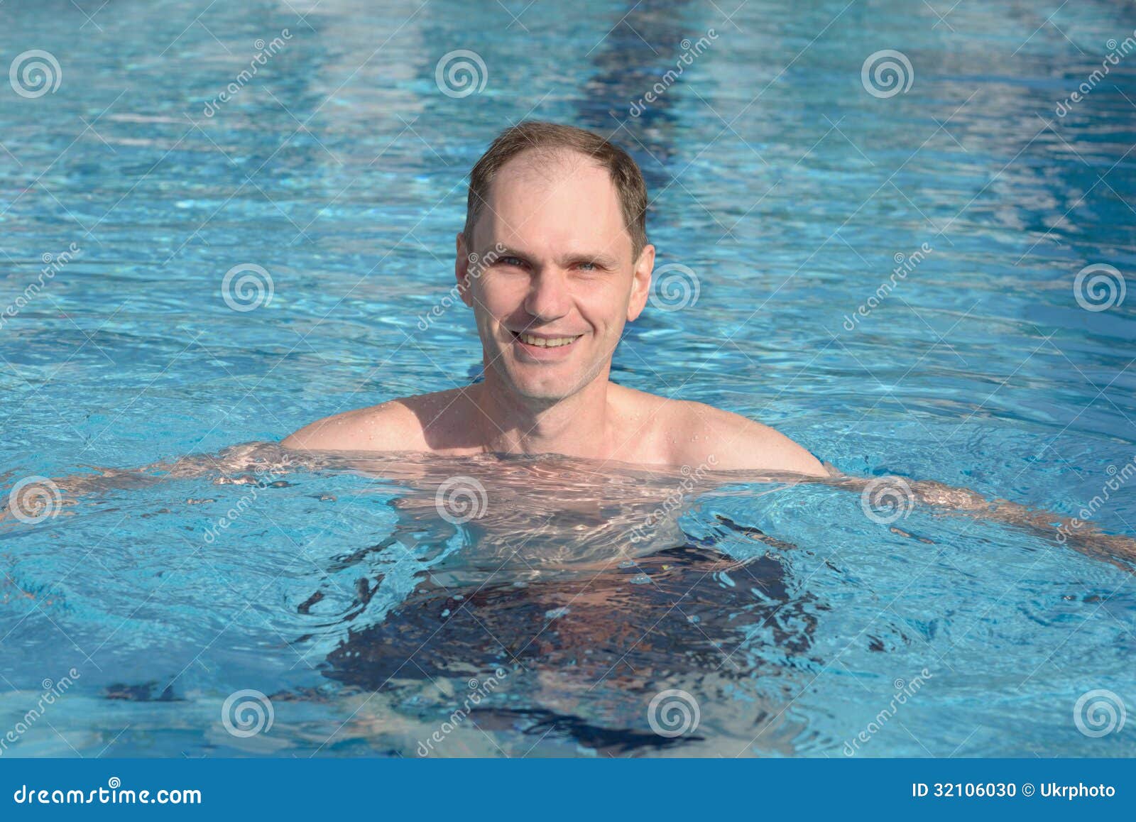 Man in a swimming pool stock photo. Image of copy, happy - 32106030