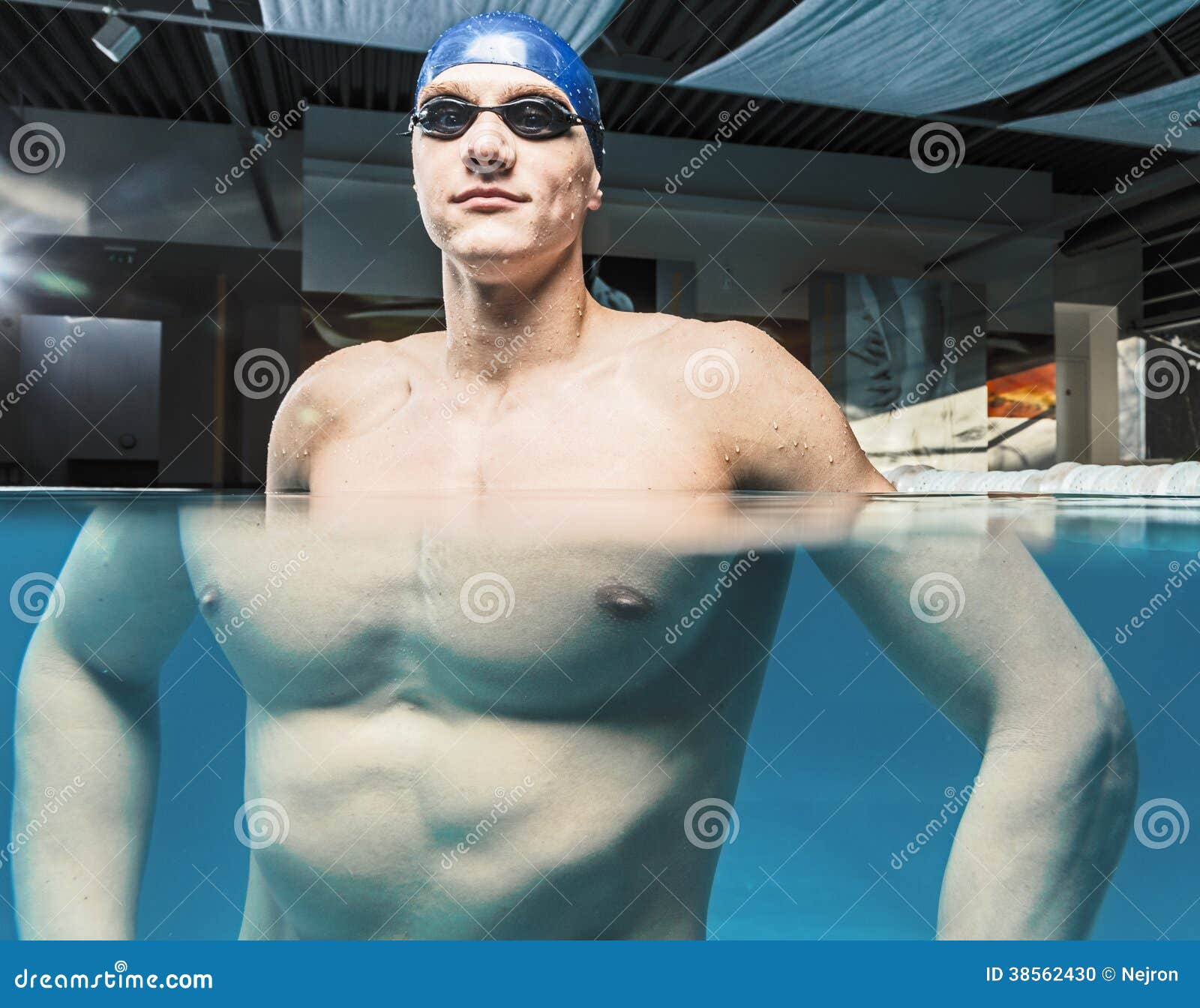 Man in swimming pool stock photo. Image of active, pool - 38562430