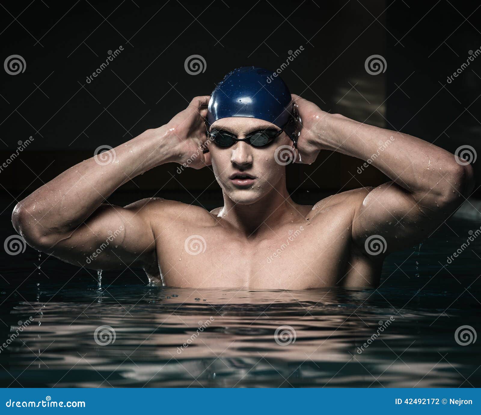 Man in swimming pool stock photo. Image of glasses, sportsman - 42492172