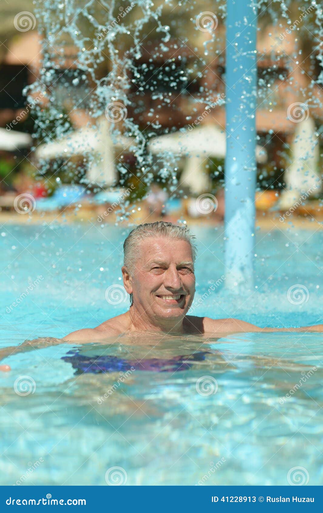 Man swimming in pool stock image. Image of elderly, nature - 41228913