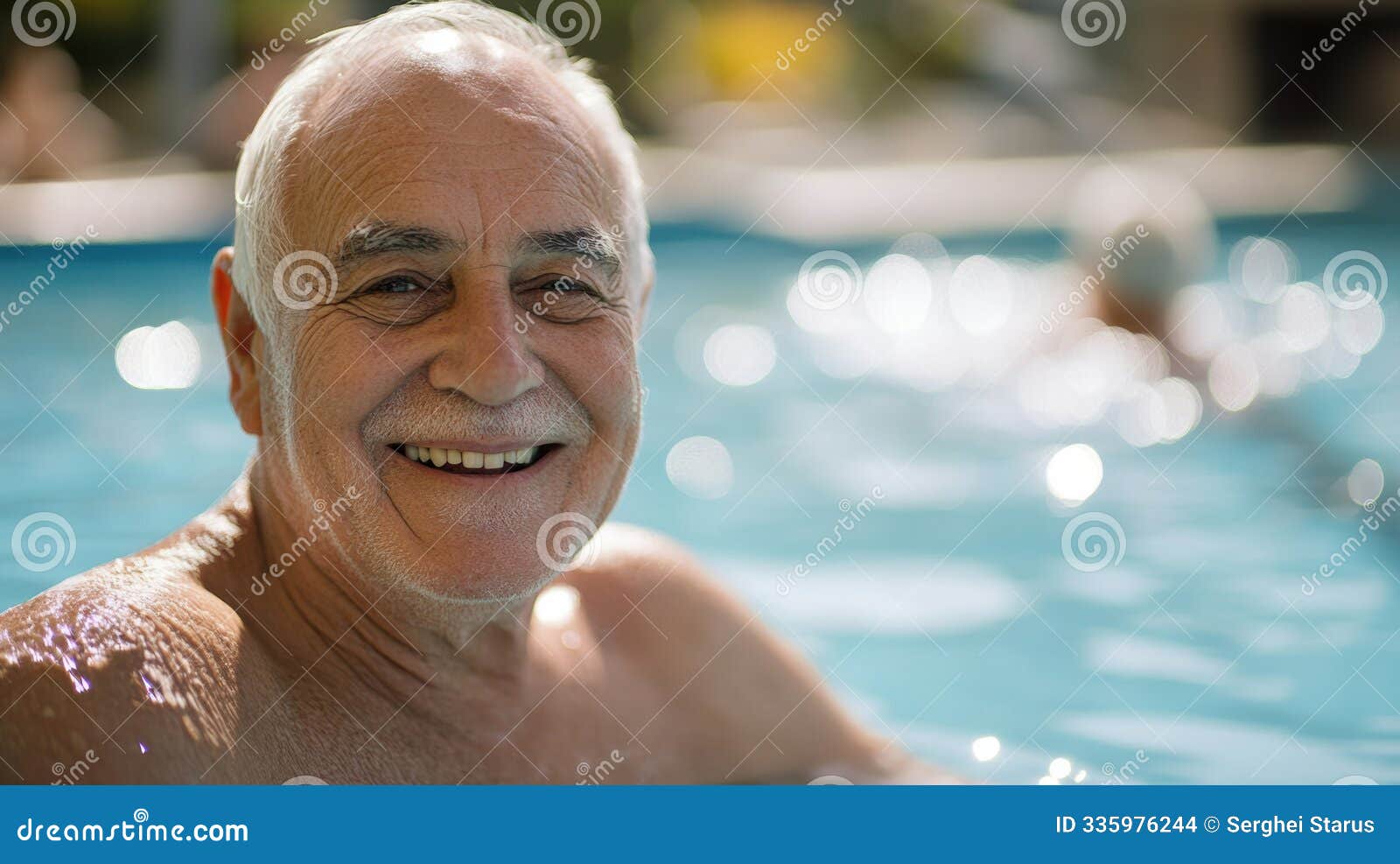 A Man in a Swimming Pool Smiling at the Camera, AI Stock Photo - Image ...