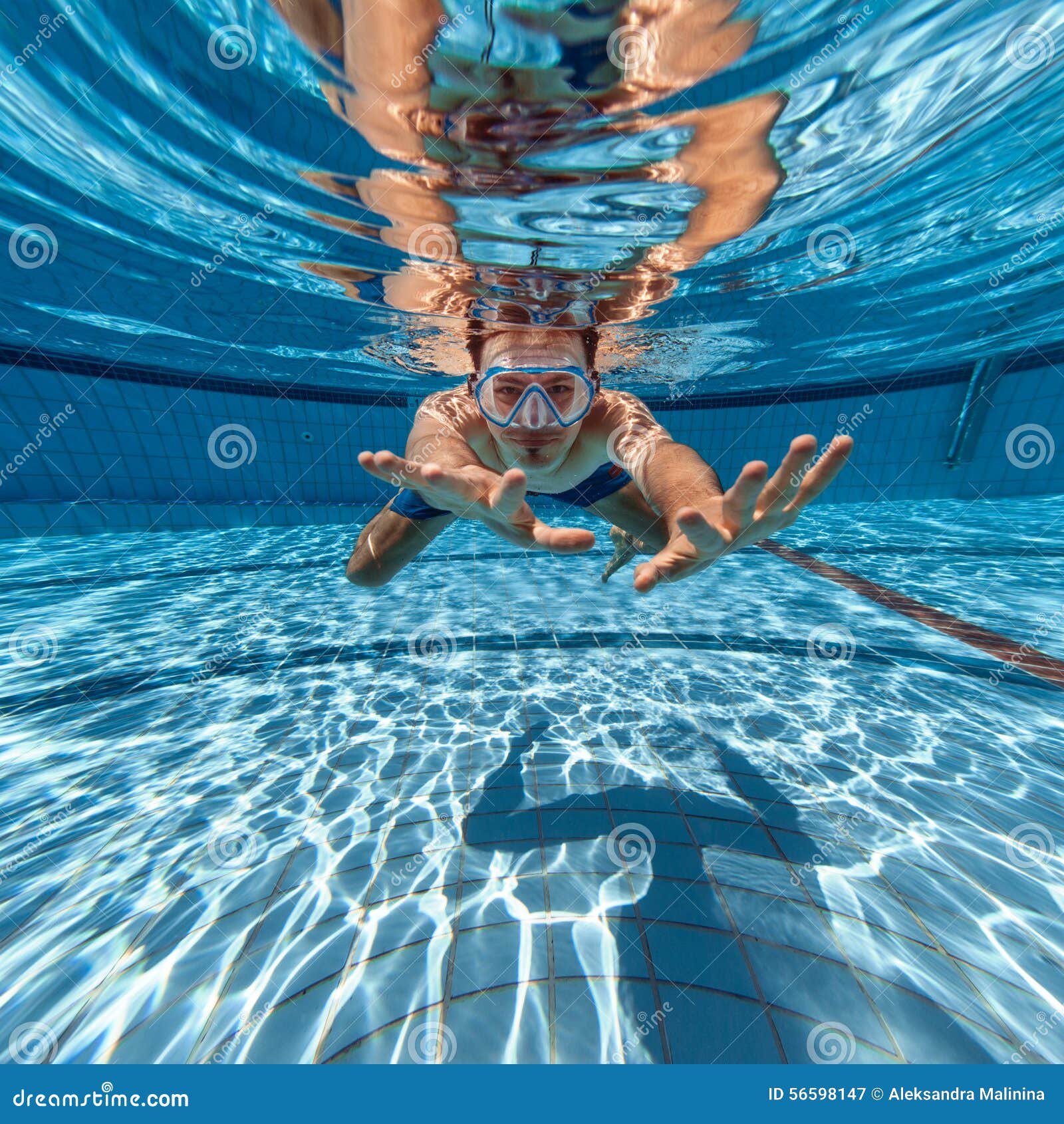 Man in swimming pool stock image. Image of alone, water - 56598147