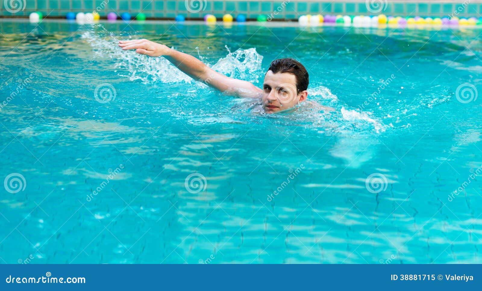 Man swimming in pool stock image. Image of arms, activity - 38881715