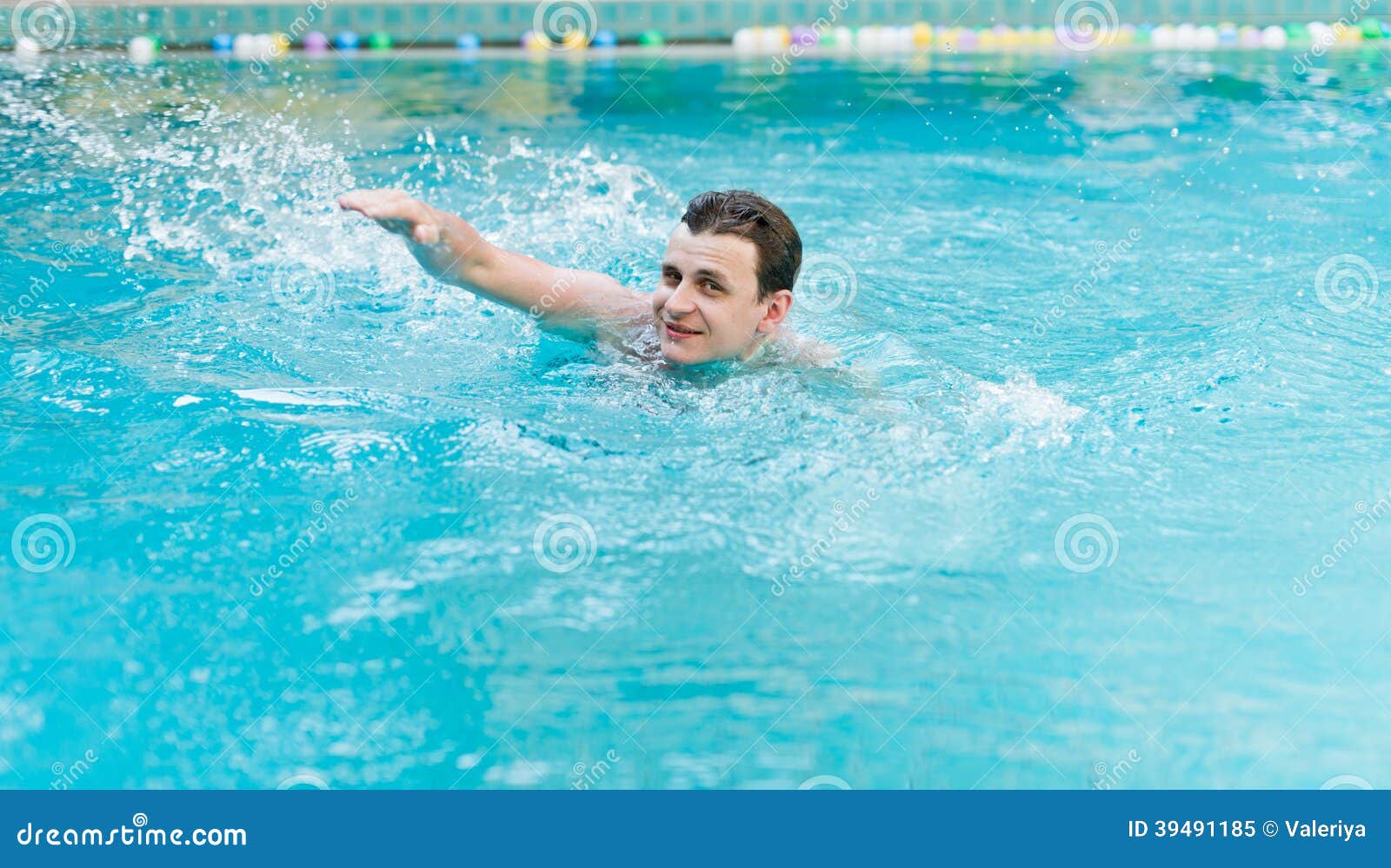 Man swimming in pool stock image. Image of closeup, health - 39491185