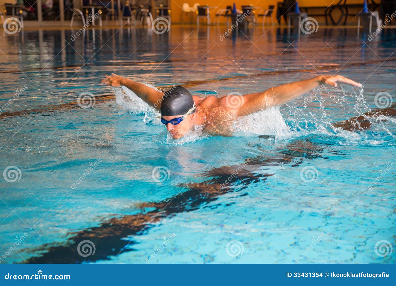 Man Swims Butterfly Style in Public Swimming Pool Stock Photo - Image ... Man Swims Butterfly Style in Public Swimming Pool Stock Photo - Image ...