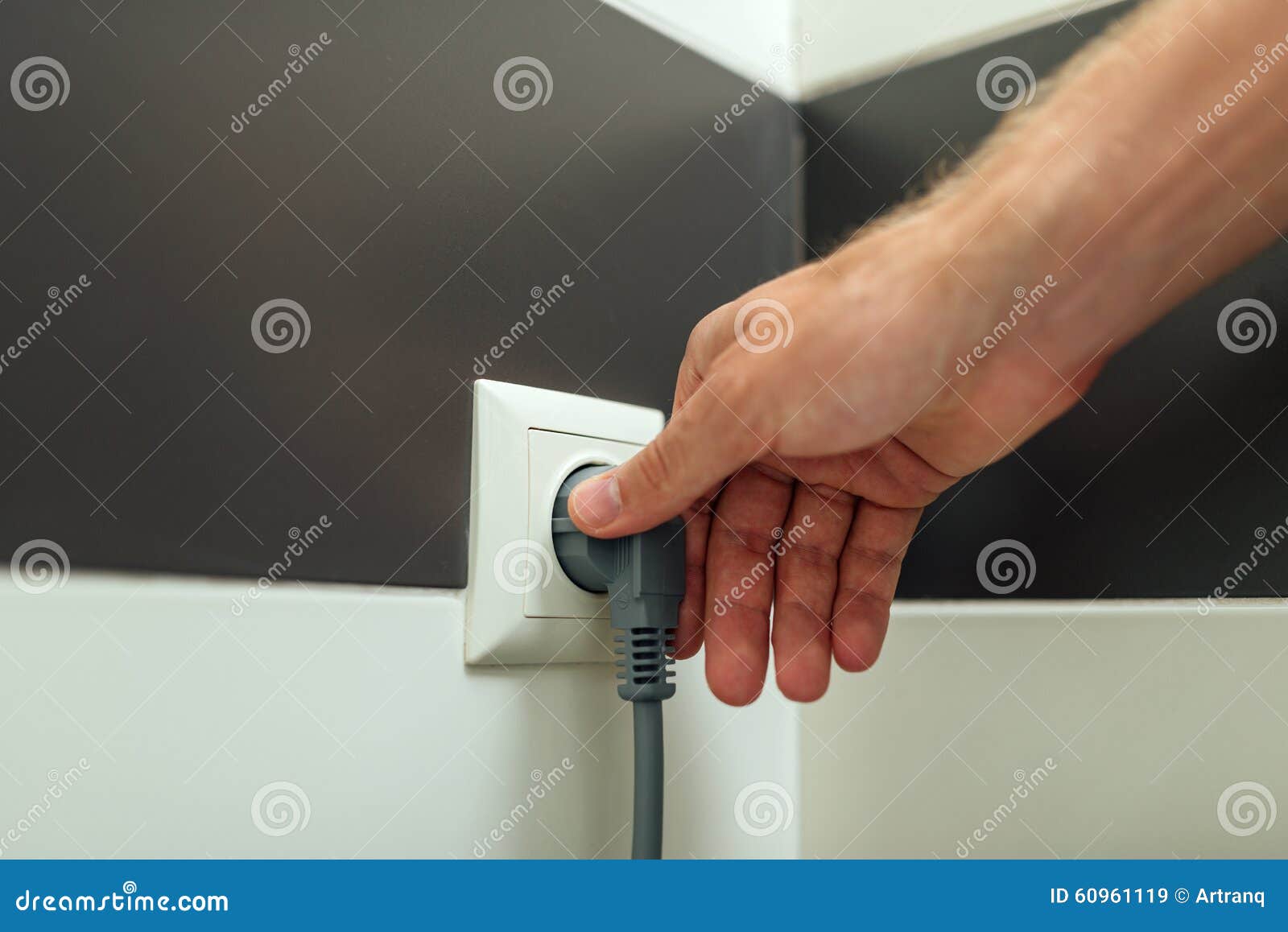 Man is Switch on an Electric Plug Stock Image - Image of caucasian ...