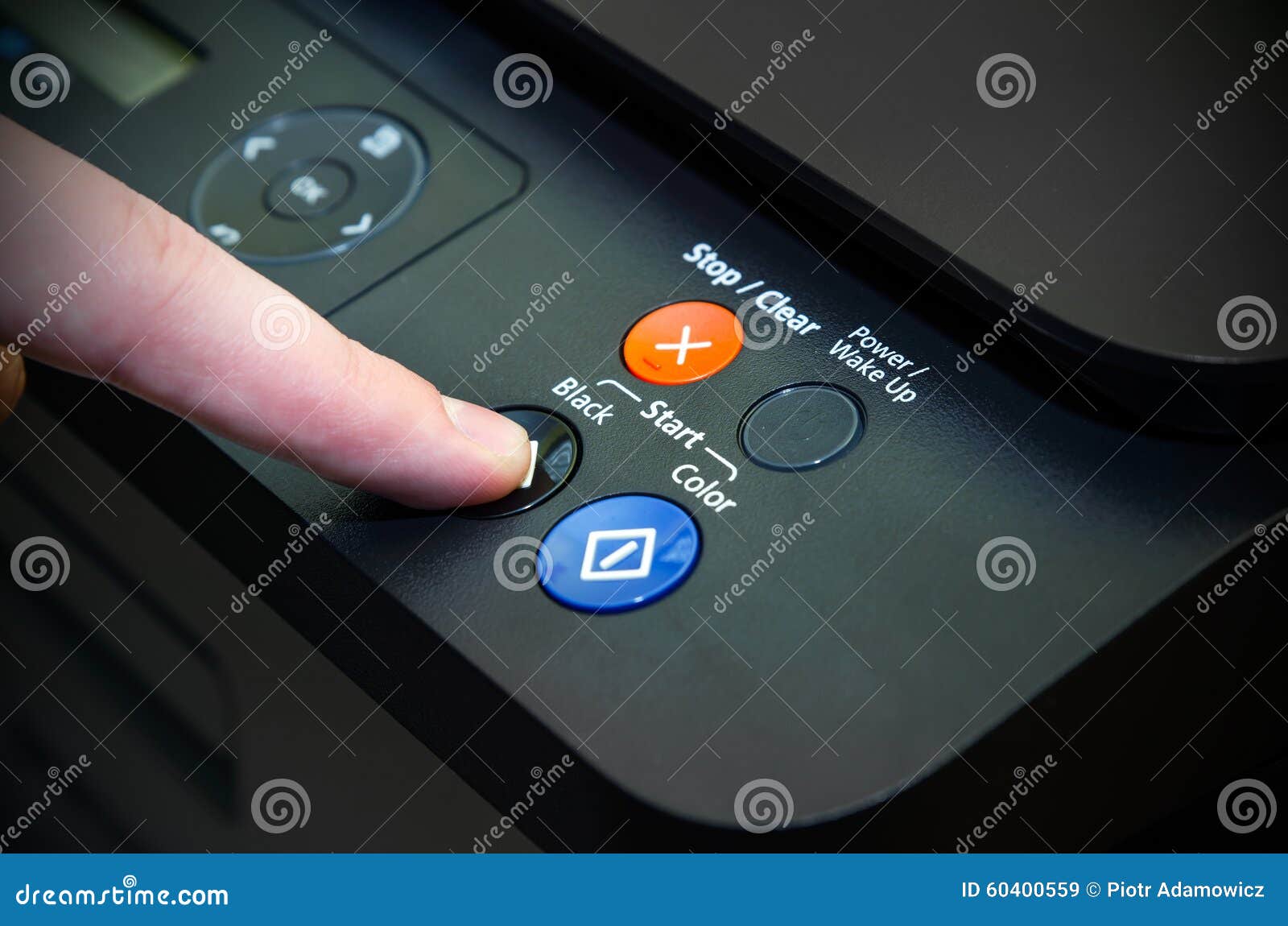 Man Switching on Start Button of Laser Printer Stock Image - Image of ...