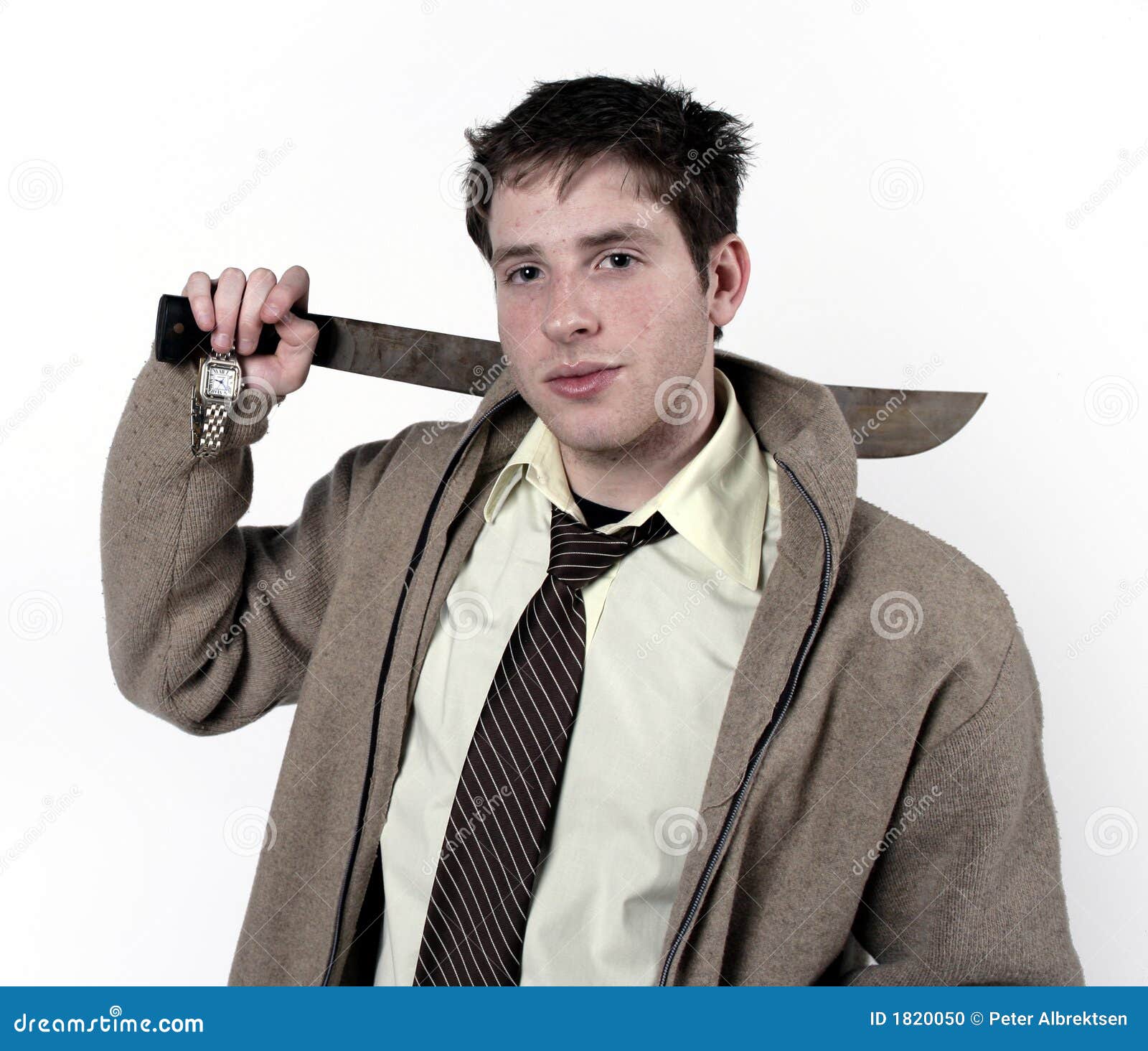 A man with a sword. stock photo. Image of male, pose, jacket - 1820050