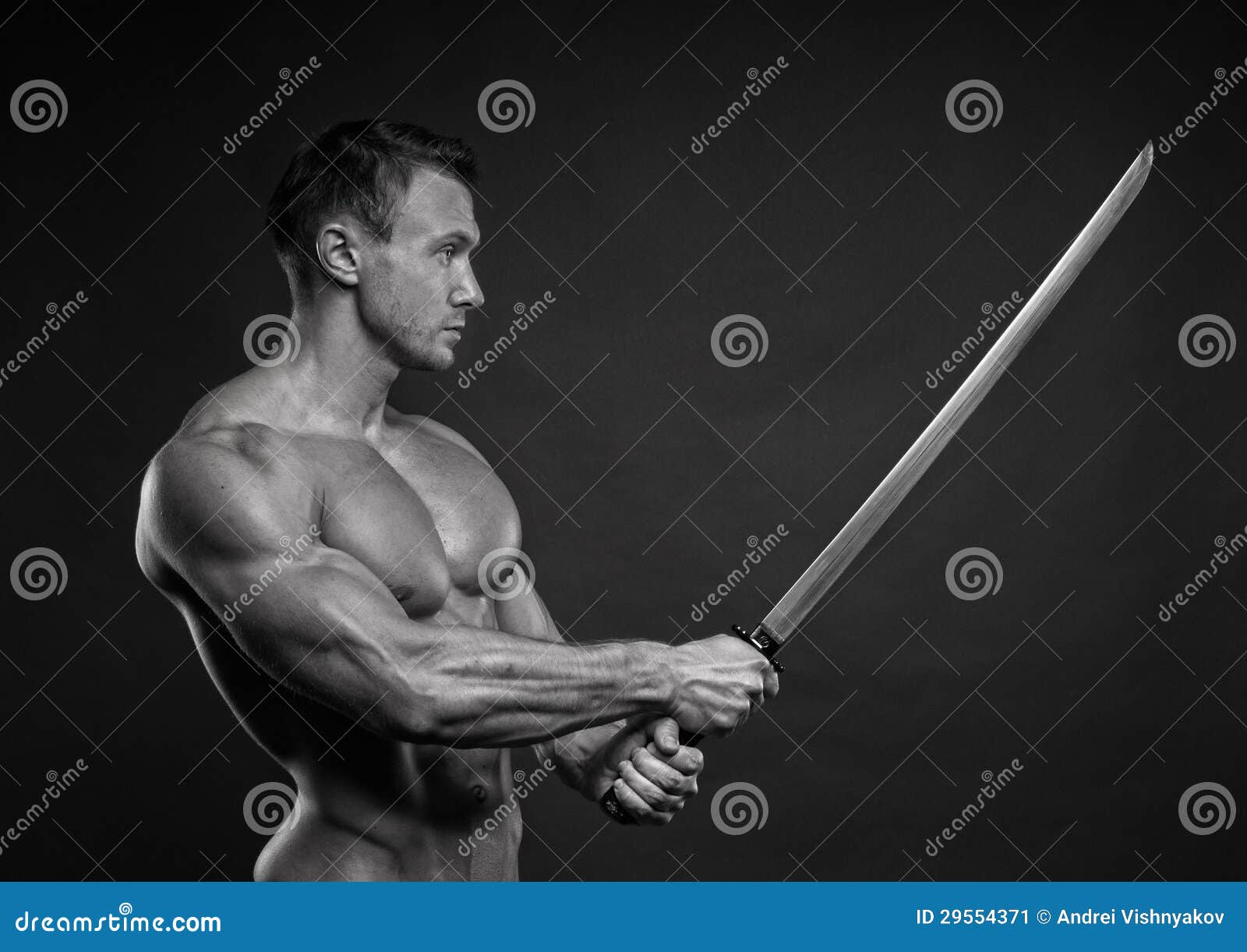 Man with sword stock image. Image of fighting, samurai - 29554371