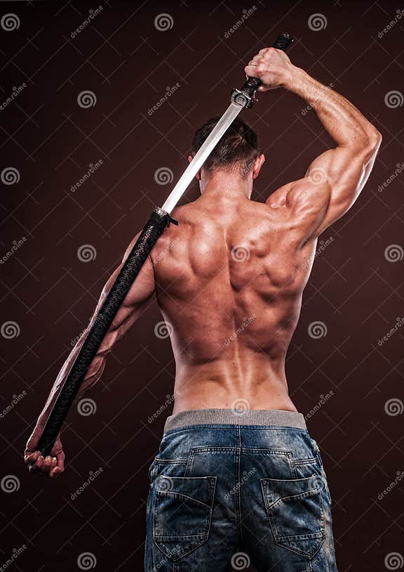 Man with sword stock image. Image of human, cruel, ninja - 29554399