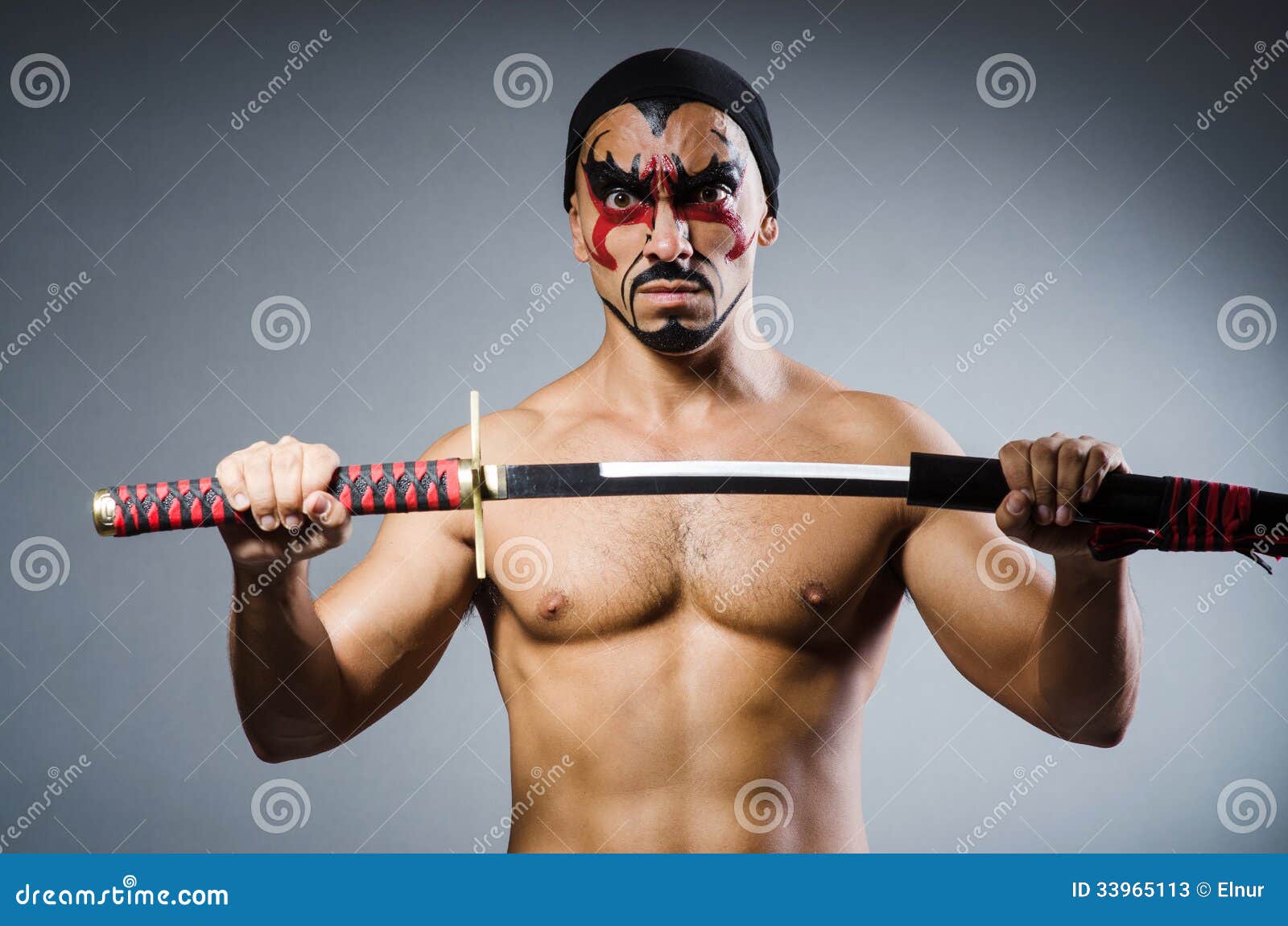 Man with sword stock image. Image of paint, fighter, martial - 33965113