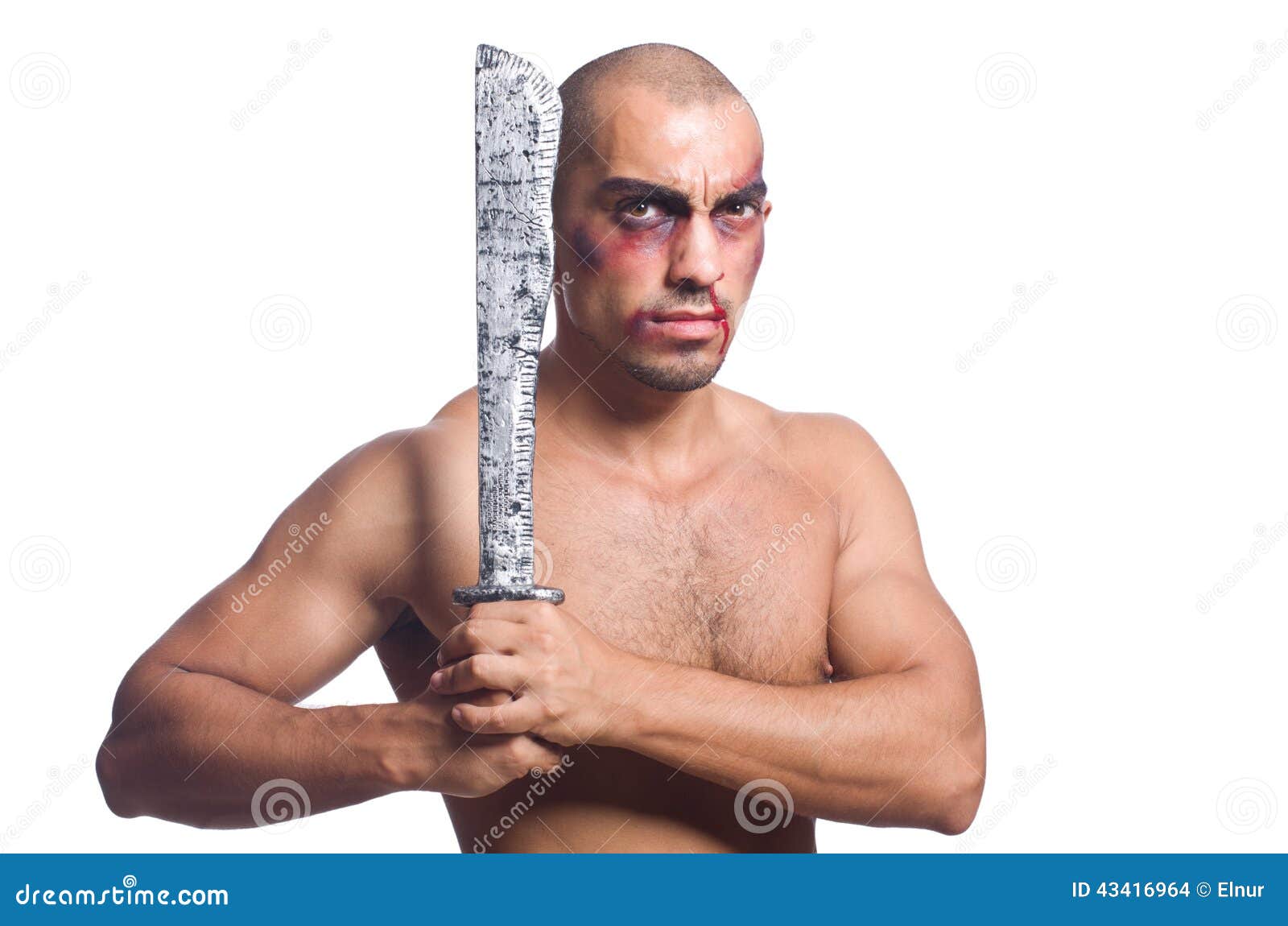 Man with sword stock photo. Image of katana, beaten, male - 43416964