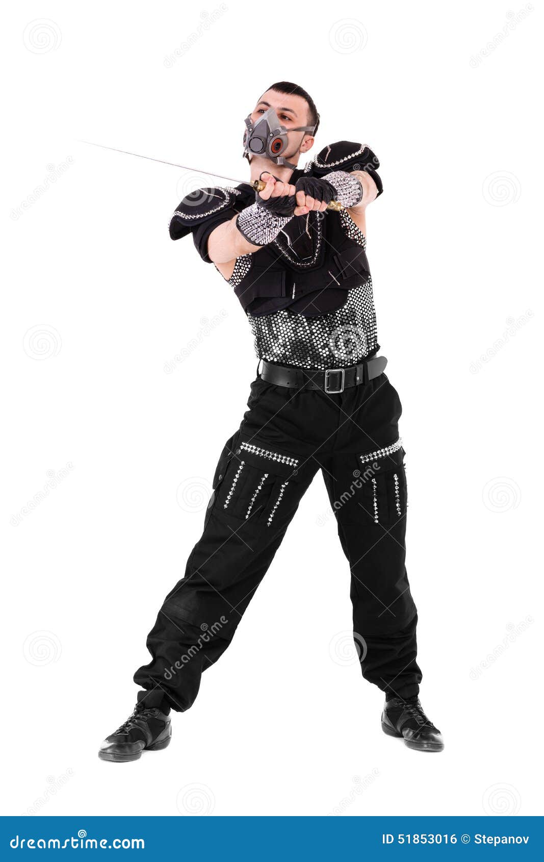 Man with Sword Isolated on White Stock Photo - Image of blade, sharp ...