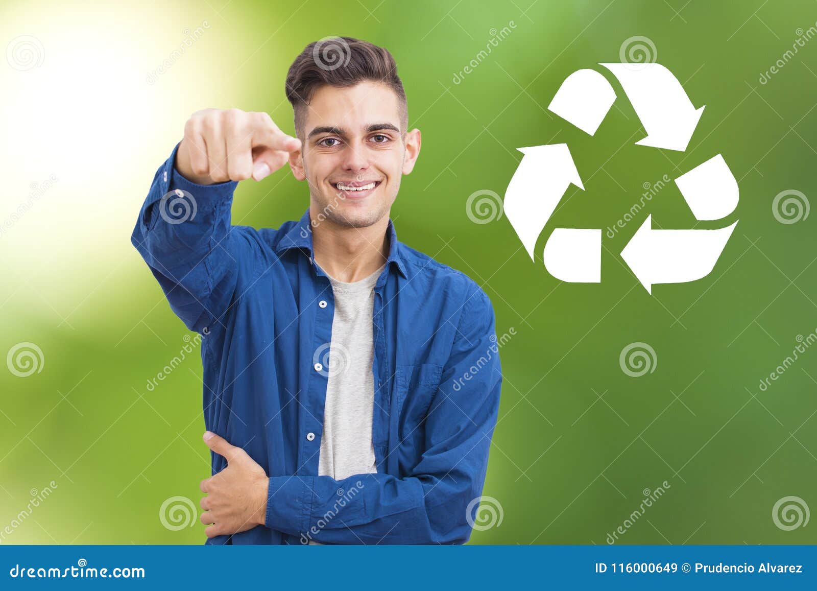 Man with the Symbol of Recycle Stock Image - Image of balance ...