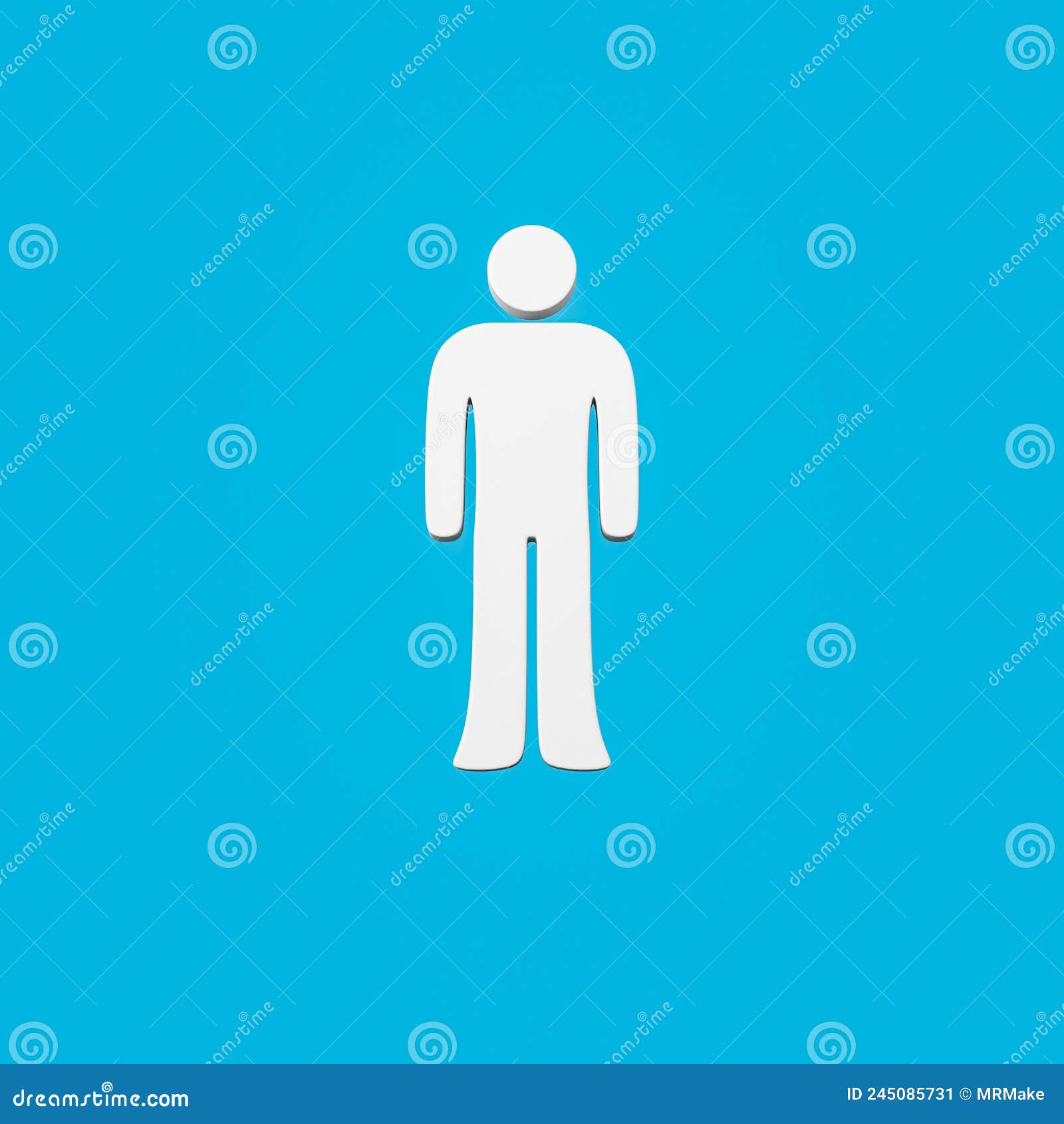 Man Symbol Shape on Blue Background Stock Illustration - Illustration ...