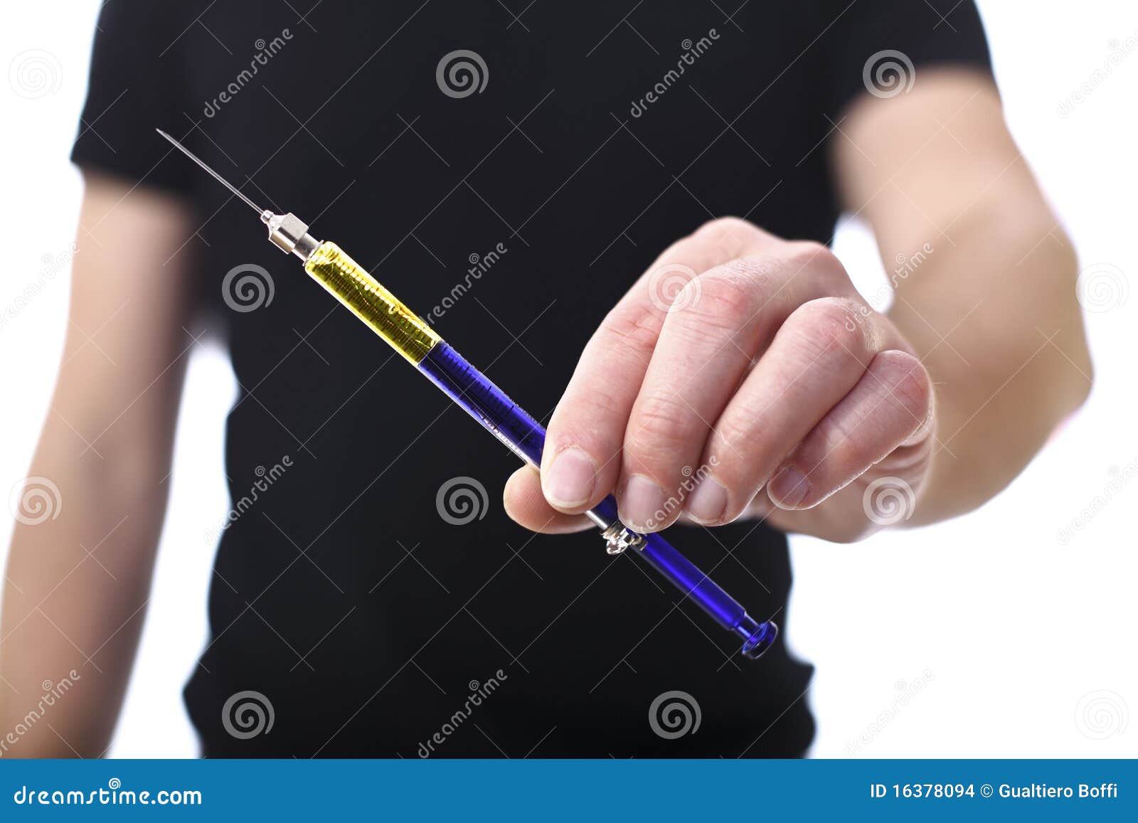 Man with syringe stock photo. Image of addiction, medical - 16378094