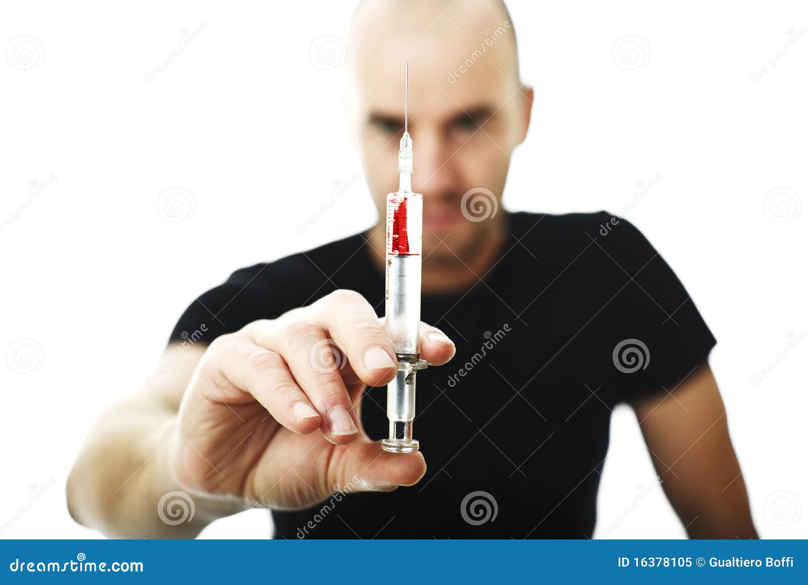 Man with syringe stock image. Image of illness, person - 16378105