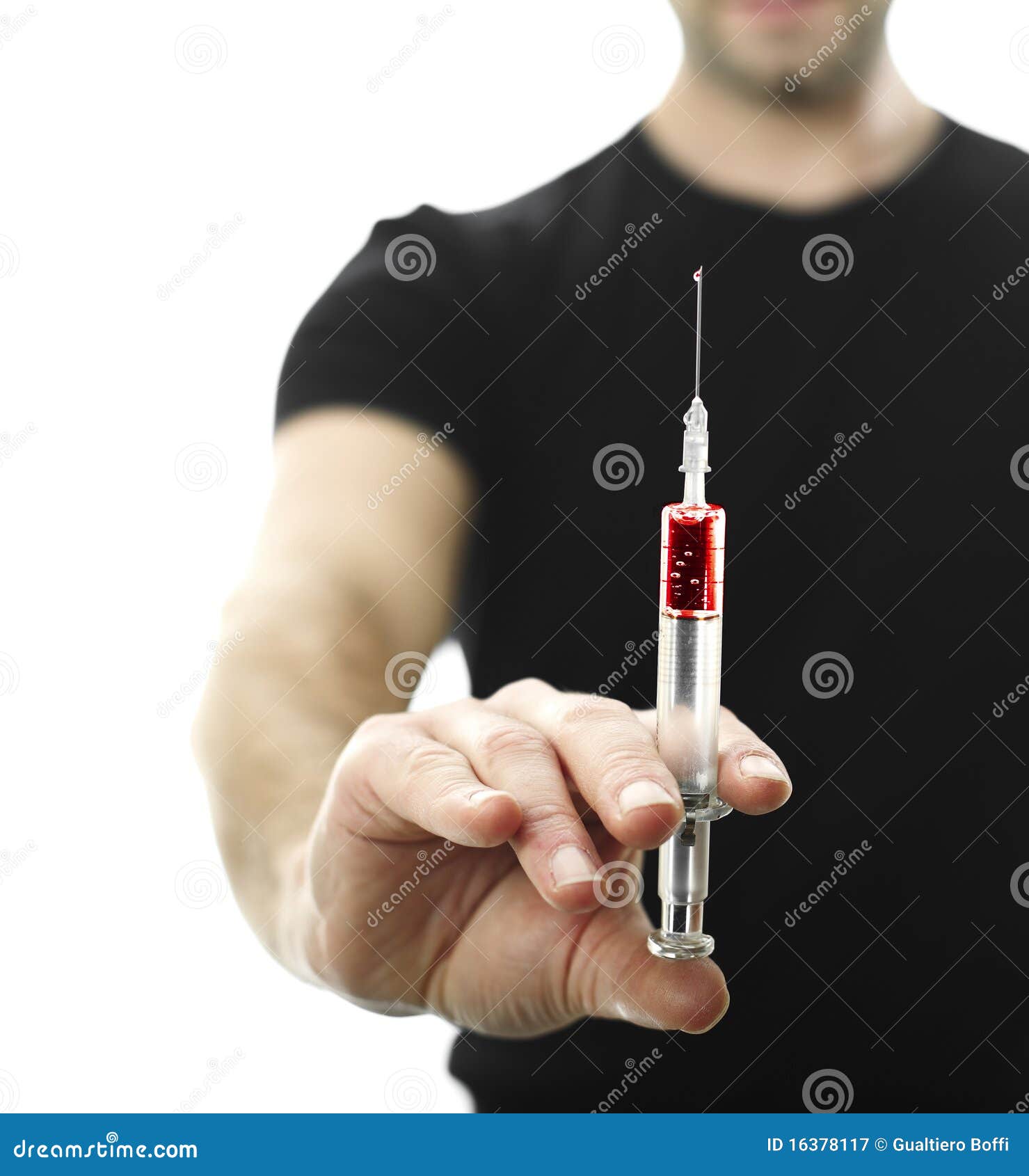 Man with syringe stock image. Image of tool, doctor, vaccine - 16378117