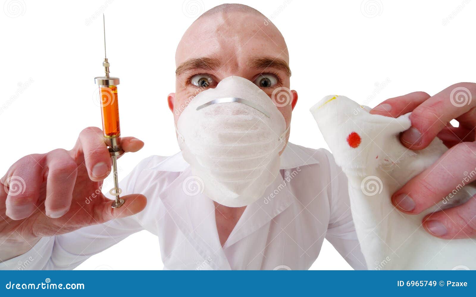 Man and syringe stock image. Image of doctor, mask, medical - 6965749