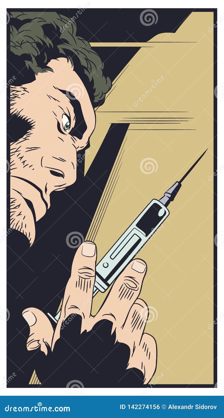 Man with Syringe. Stock Illustration Stock Vector - Illustration of ...