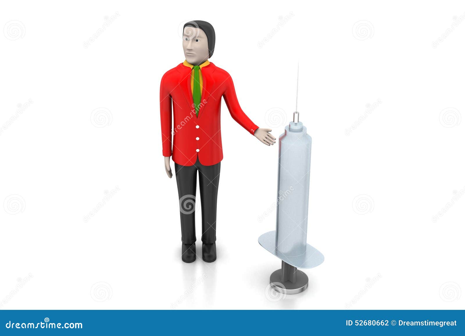 Man with syringe stock illustration. Illustration of character - 52680662