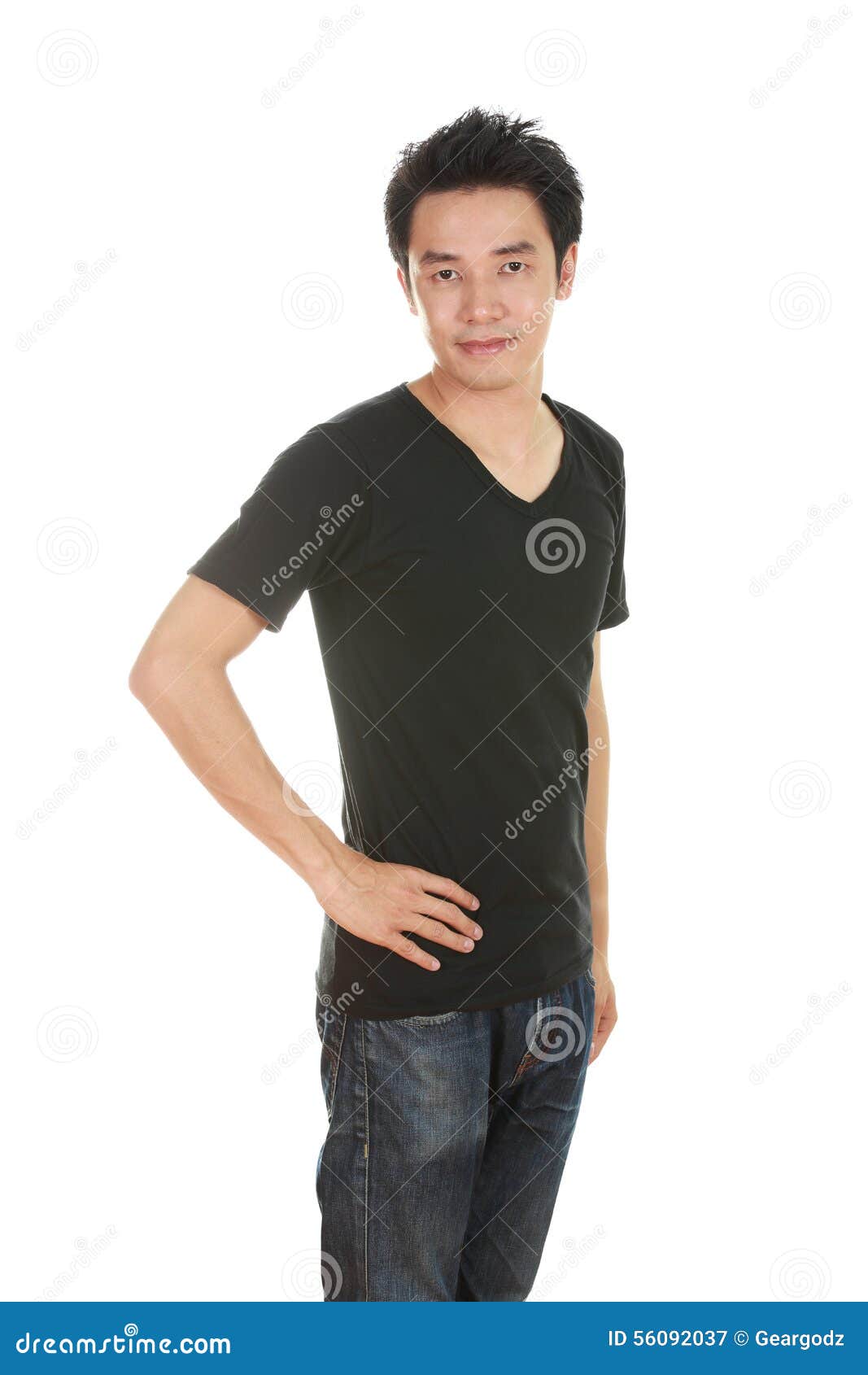 Man with T-shirt (side View) Stock Image - Image of shirt, male: 56092037