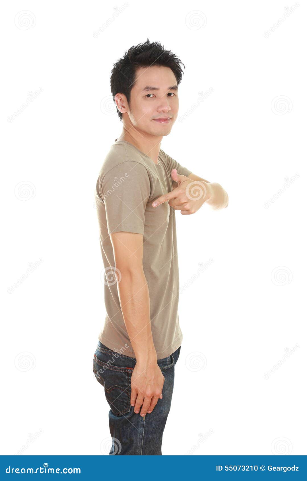 Man with T-shirt (side View) Stock Photo - Image of person, posing ...