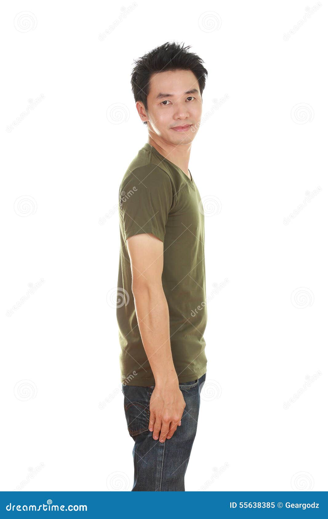 Man with T-shirt (side View) Stock Image - Image of casual, fashion ...