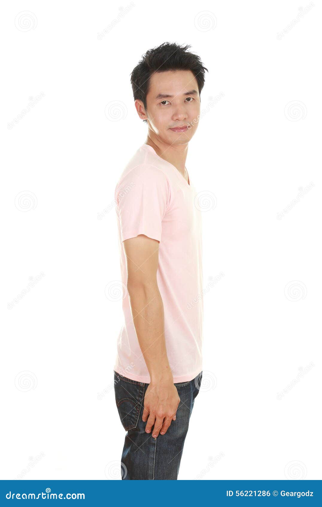 Man with T-shirt (side View) Stock Photo - Image of isolated, male ...