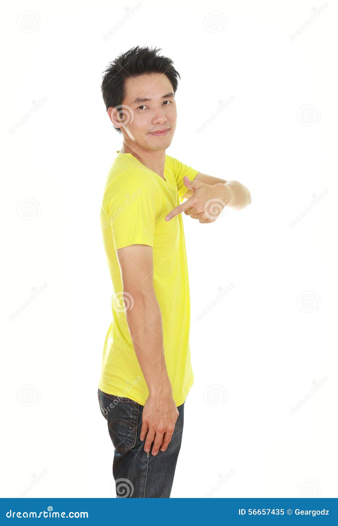 Man with T-shirt (side View) Stock Image - Image of caucasian ...