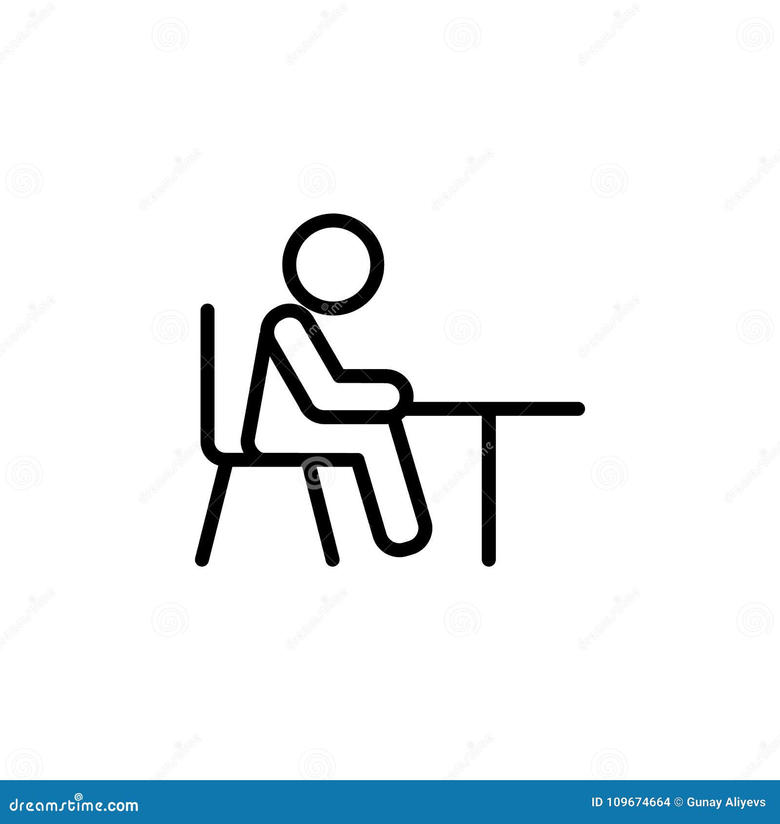Man at the table icon stock illustration. Illustration of corporate ...