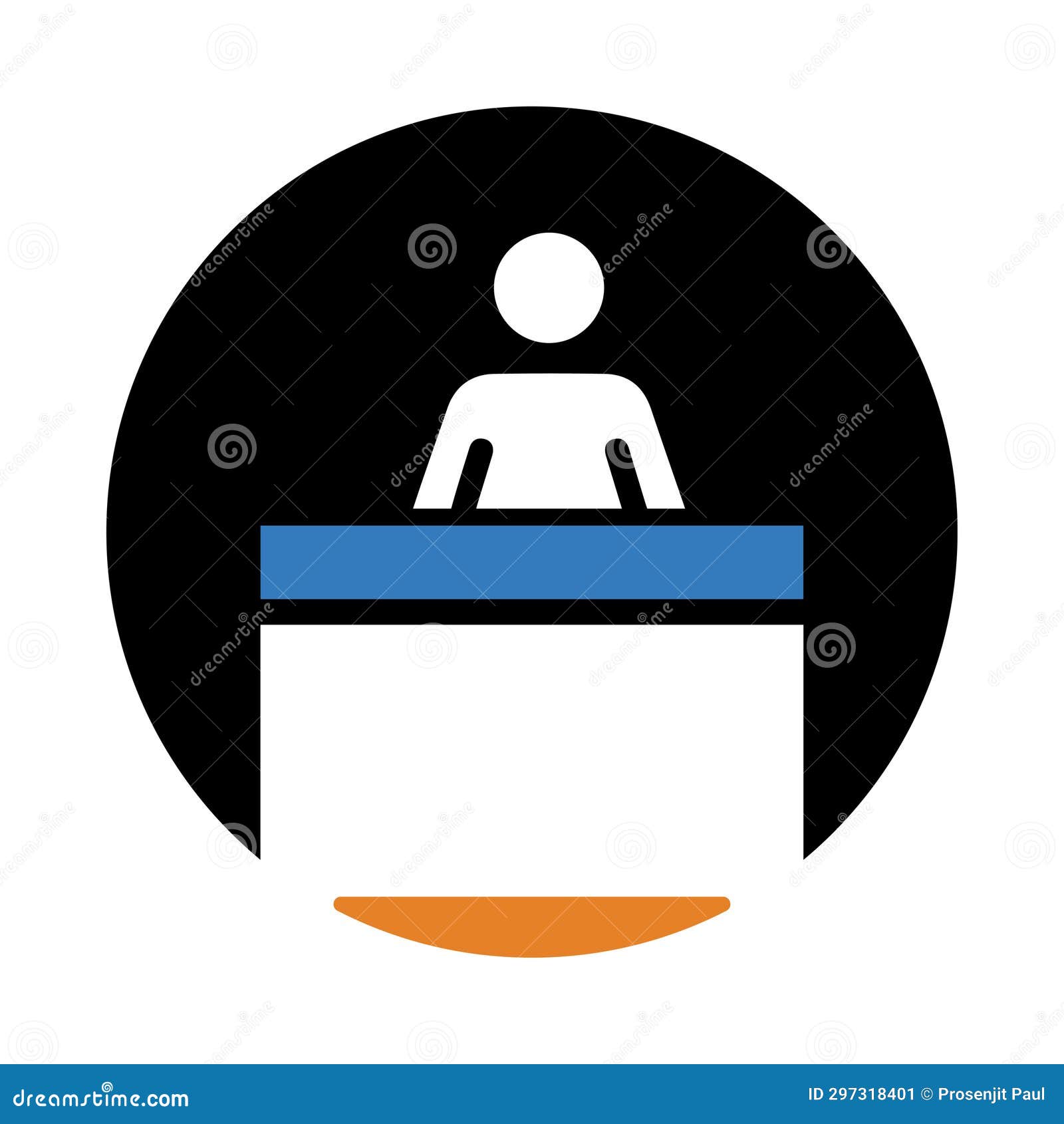 Man, Table, Receptionist Icon Stock Vector - Illustration of customer ...