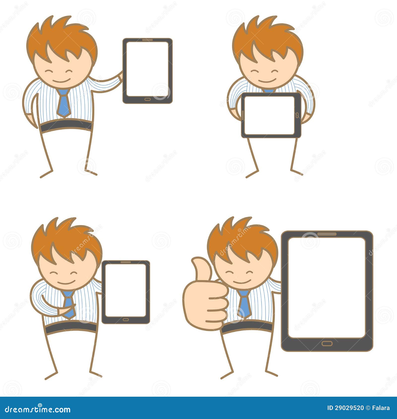 Man with tablet stock vector. Illustration of introduce - 29029520