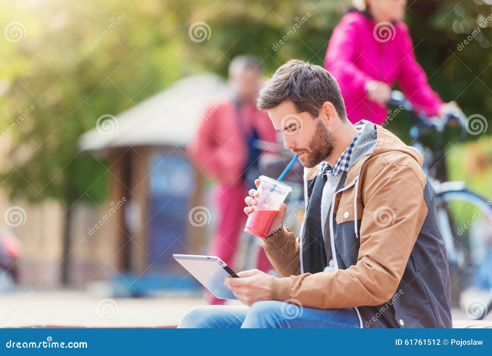Man with tablet stock photo. Image of peopele, portrait - 61761512