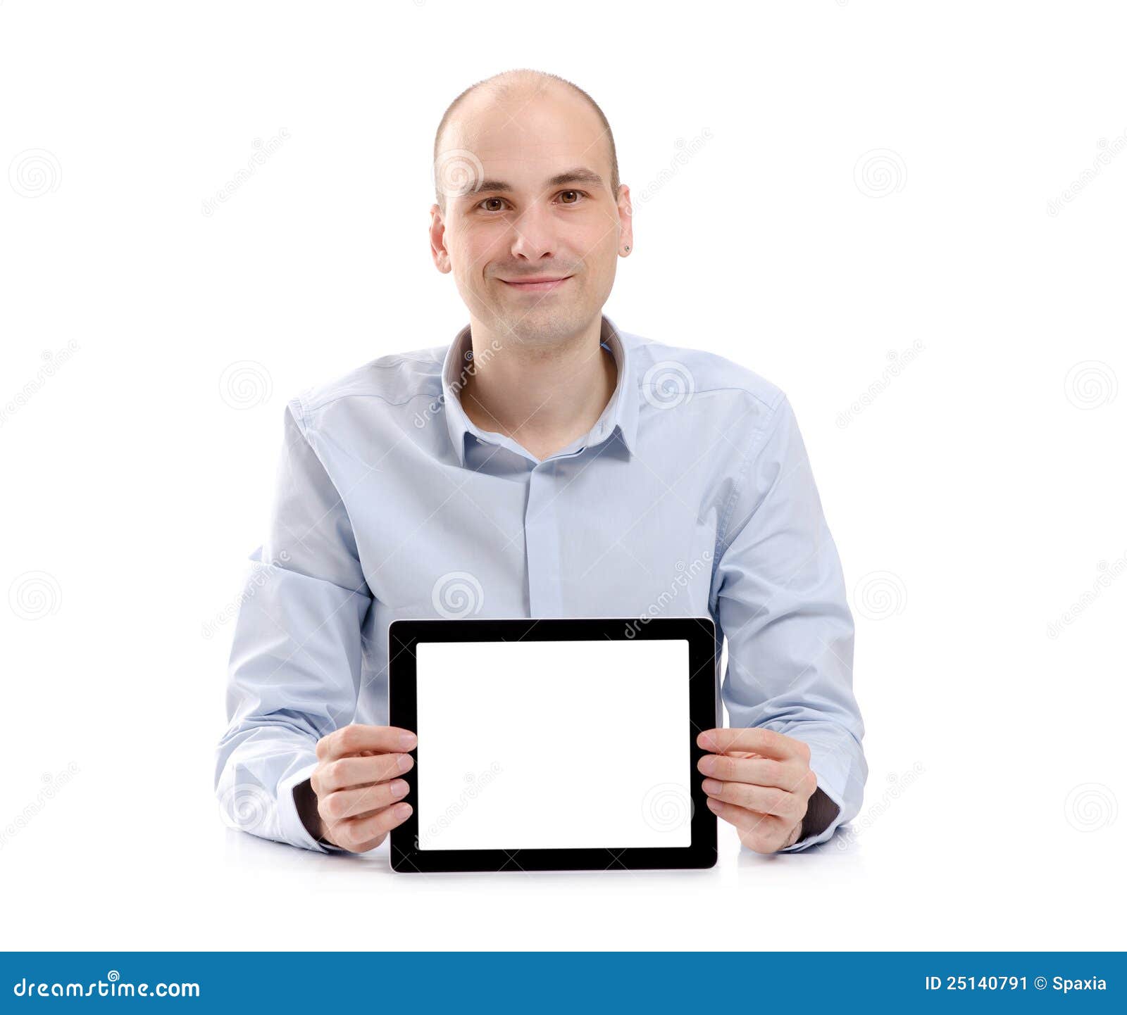 Man with tablet PC stock image. Image of business, person - 25140791