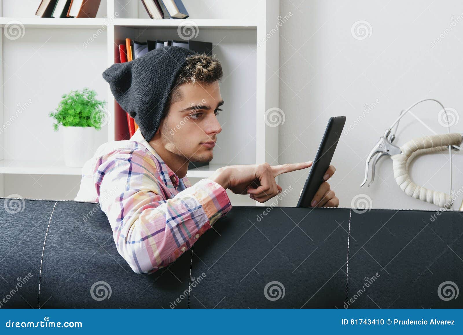 Man with the tablet stock photo. Image of hands, hipster - 81743410