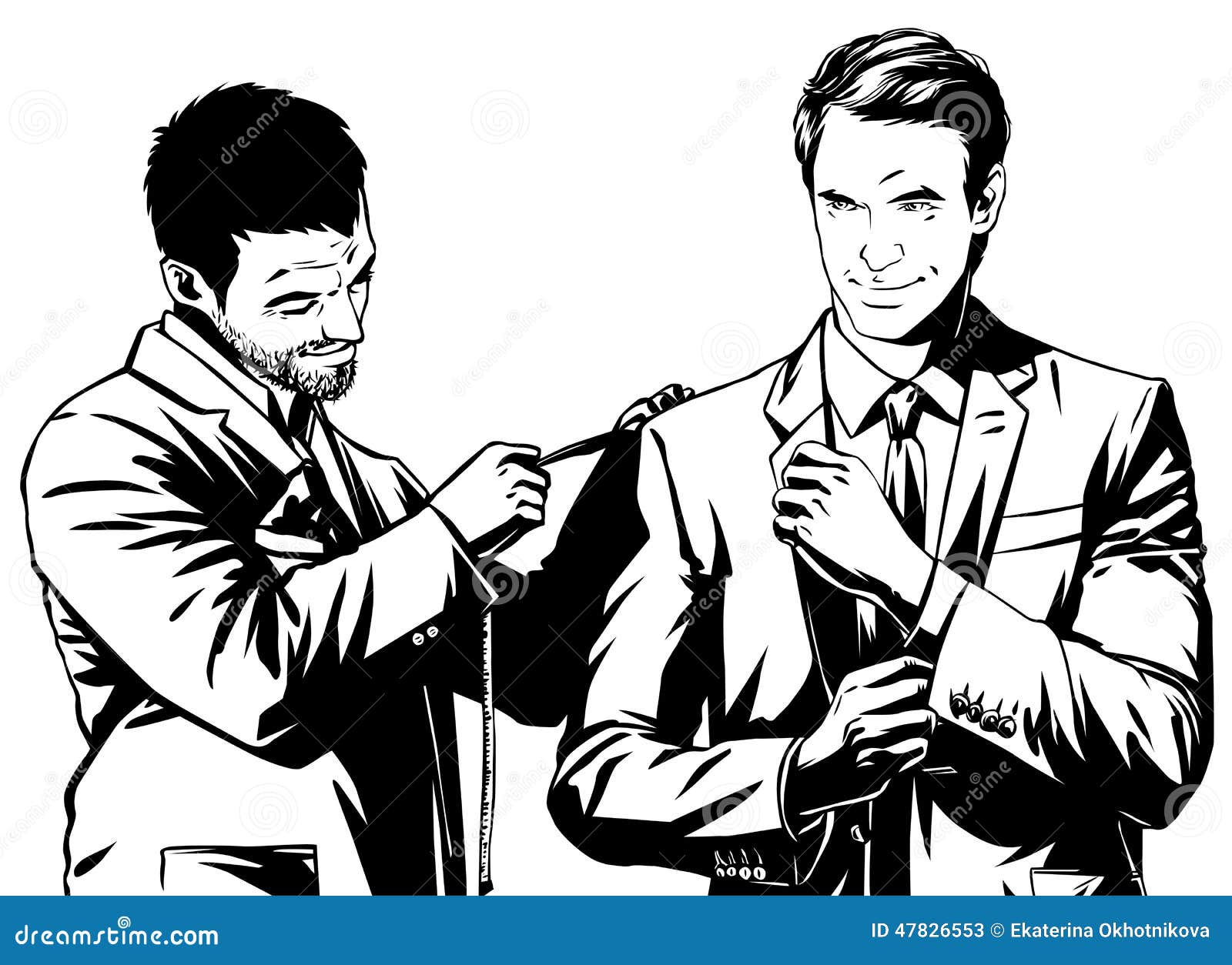 Man at the tailor . stock illustration. Illustration of change - 47826553